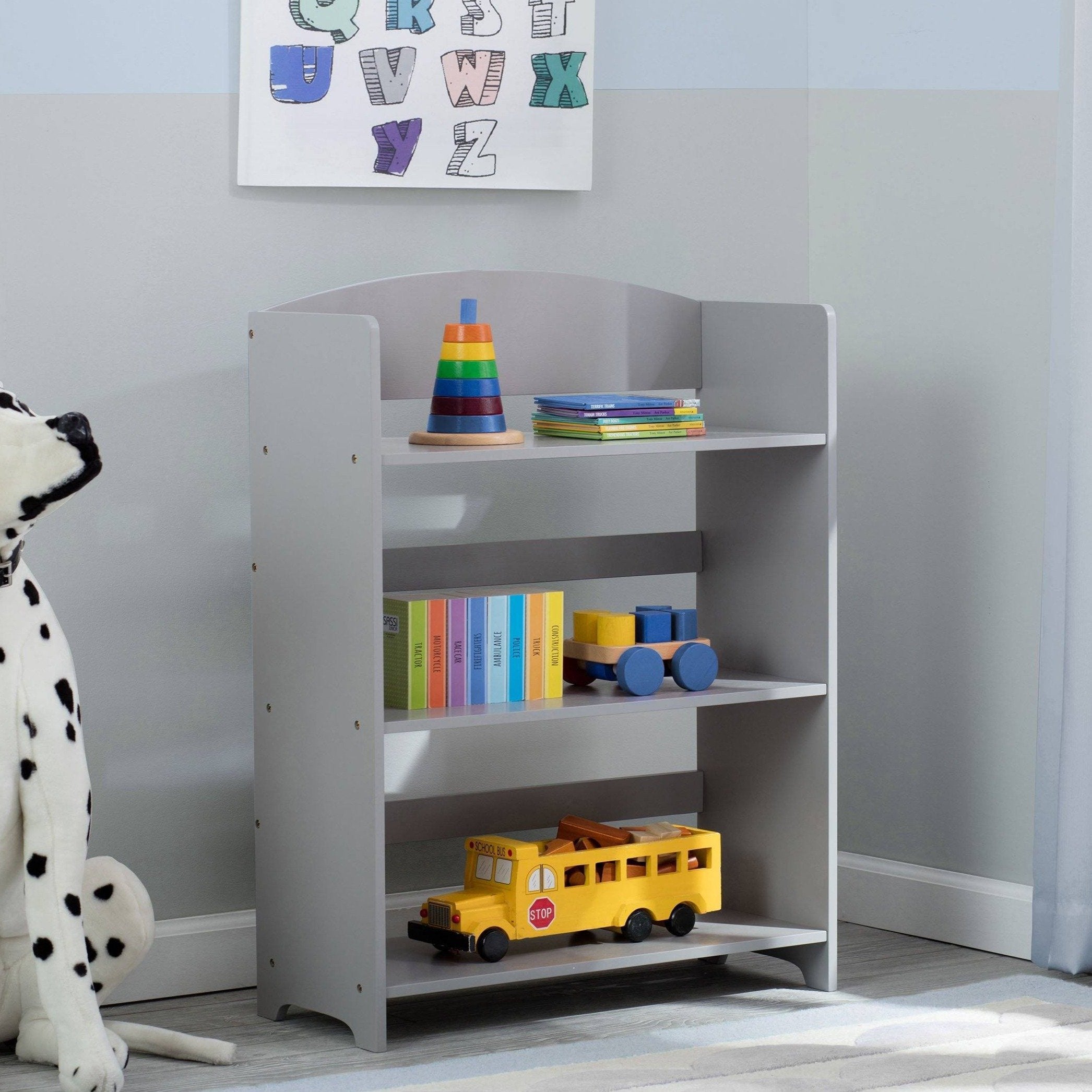 Grey childrens bookshelf store