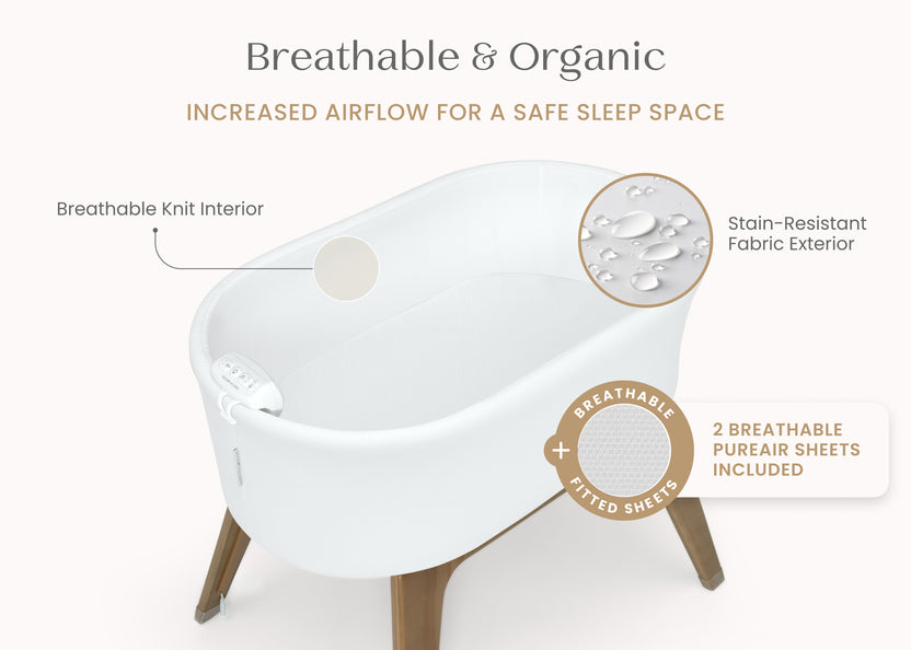 Aero Smart Auto Glide Bassinet with Cry Detection & Bluetooth Wireless ...