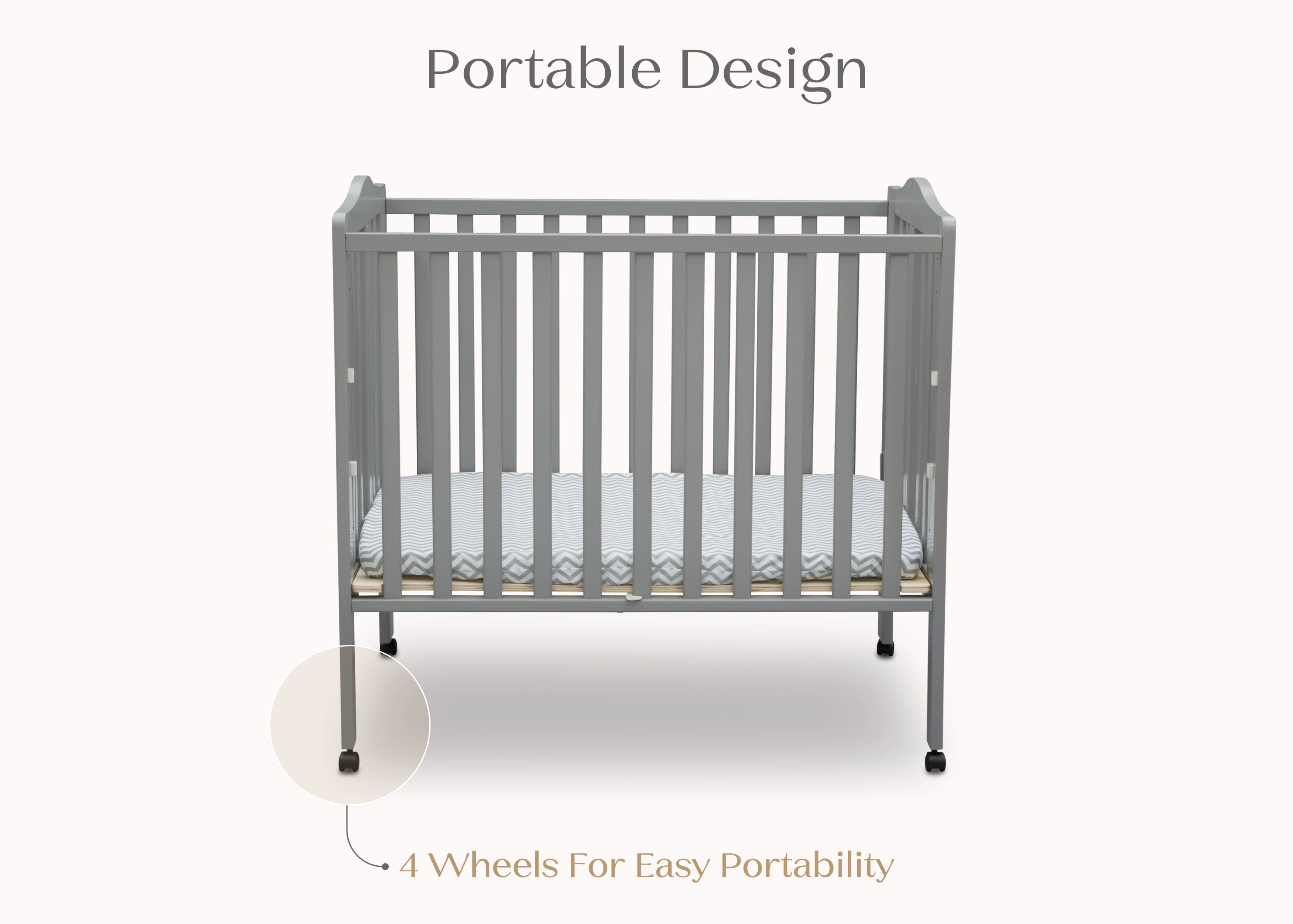 Folding Portable Mini Baby Crib with 1.5-inch Mattress | Delta Children