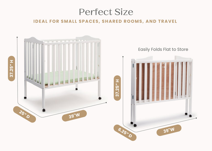 Folding Portable Mini Baby Crib with 1.5-inch Mattress | Delta Children
