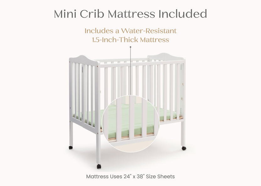 Folding Portable Mini Baby Crib with 1.5-inch Mattress | Delta Children