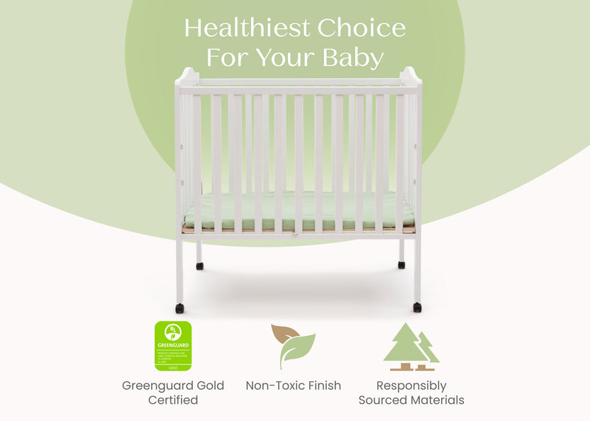 Folding Portable Mini Baby Crib with 1.5-inch Mattress | Delta Children