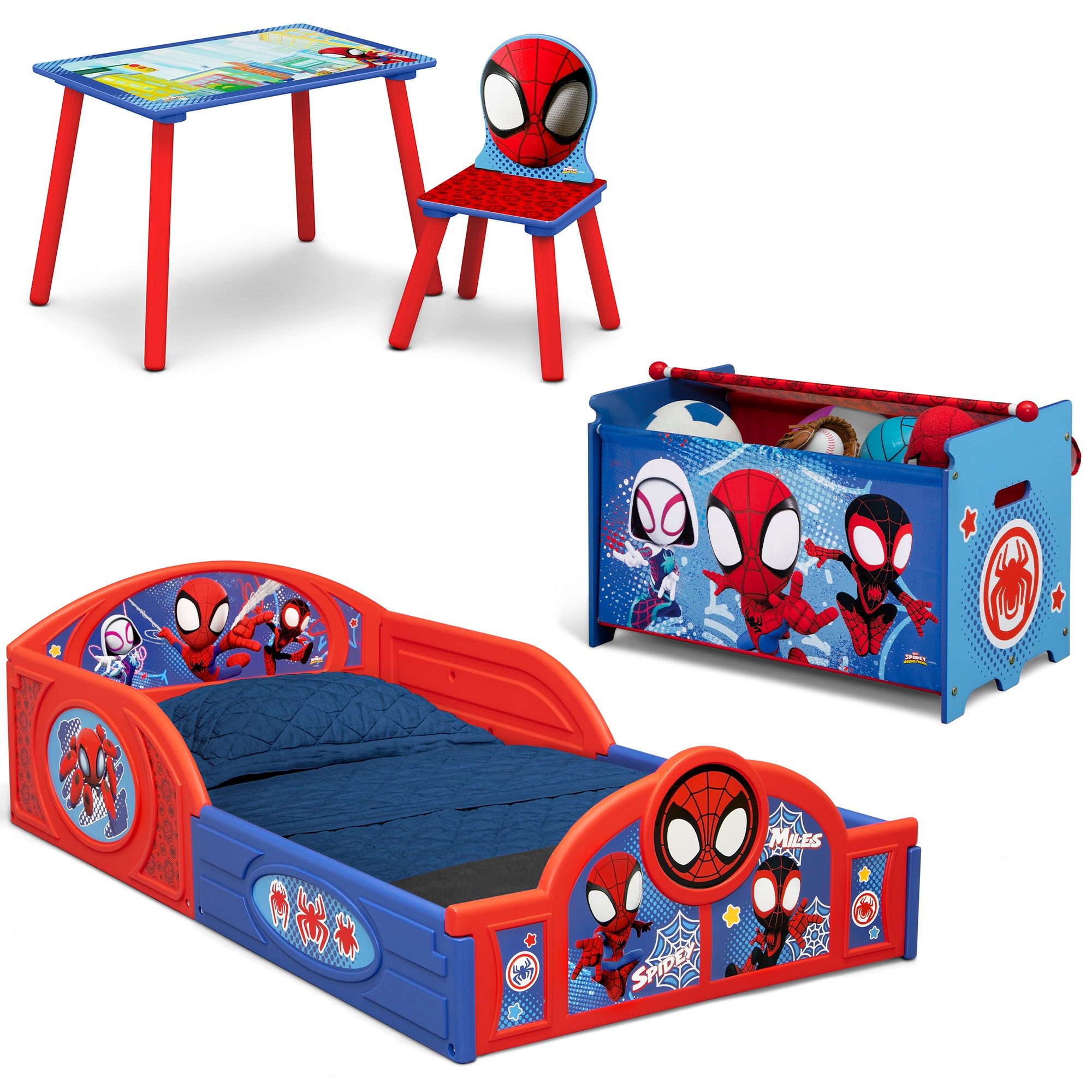 Marvel Spidey and His Amazing Friends 4-Piece Toddler Room-in-a-Box Se ...