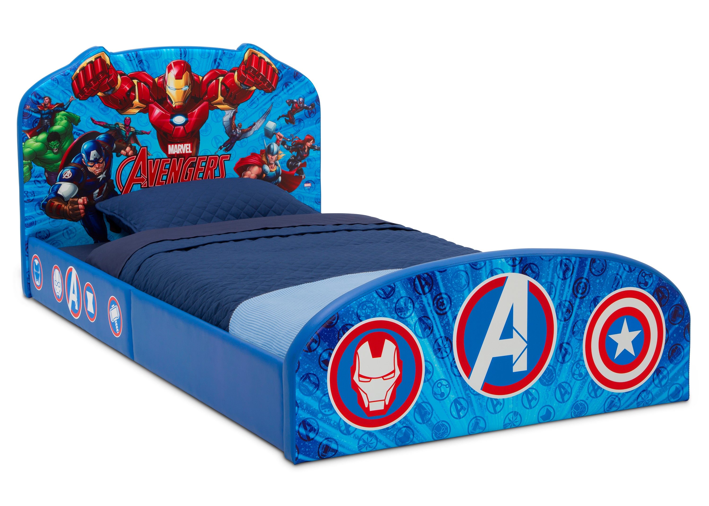 Marvel Avengers Upholstered Twin Bed | Delta Children