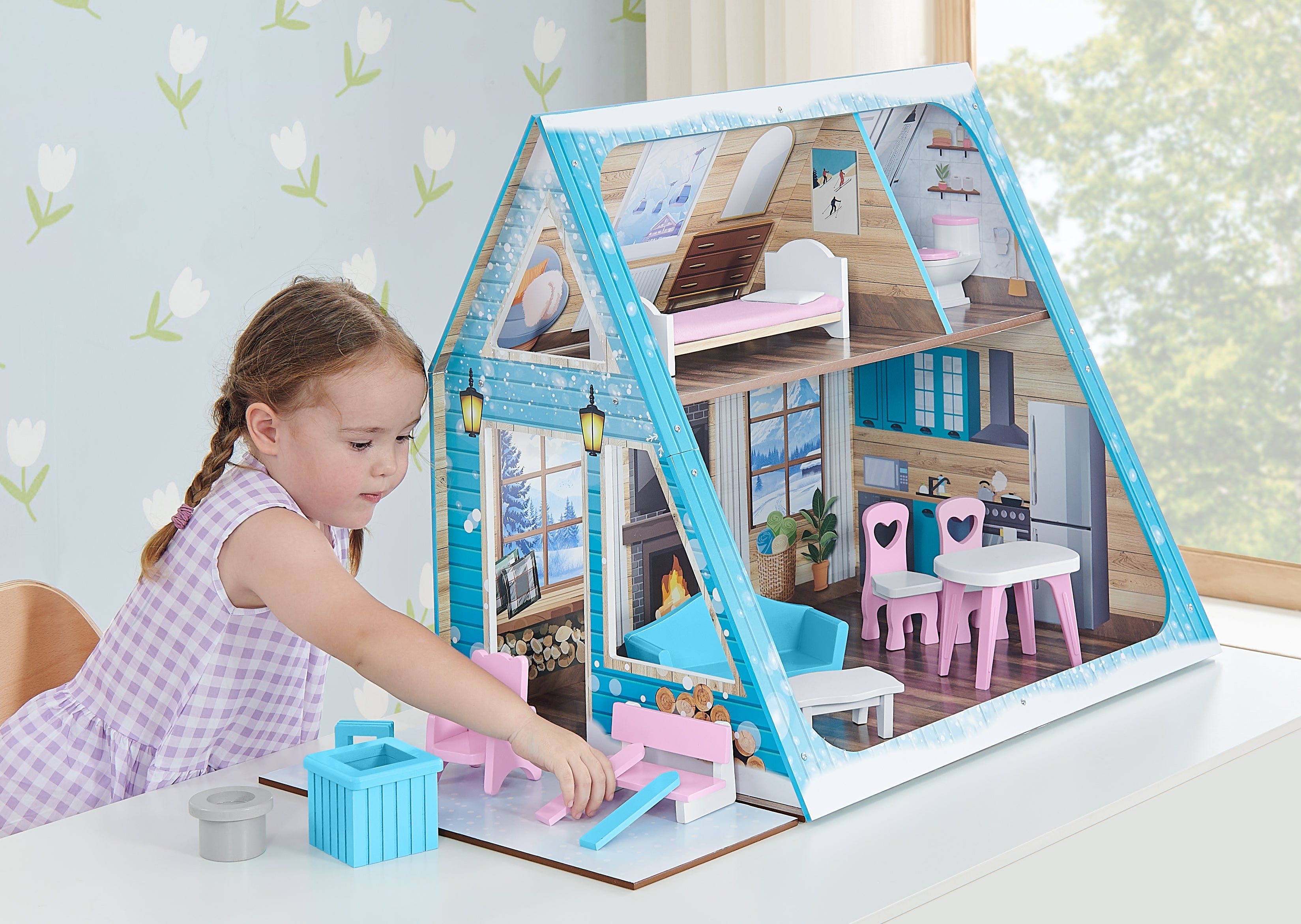 Ski Chalet A-Frame Dollhouse | Delta Children