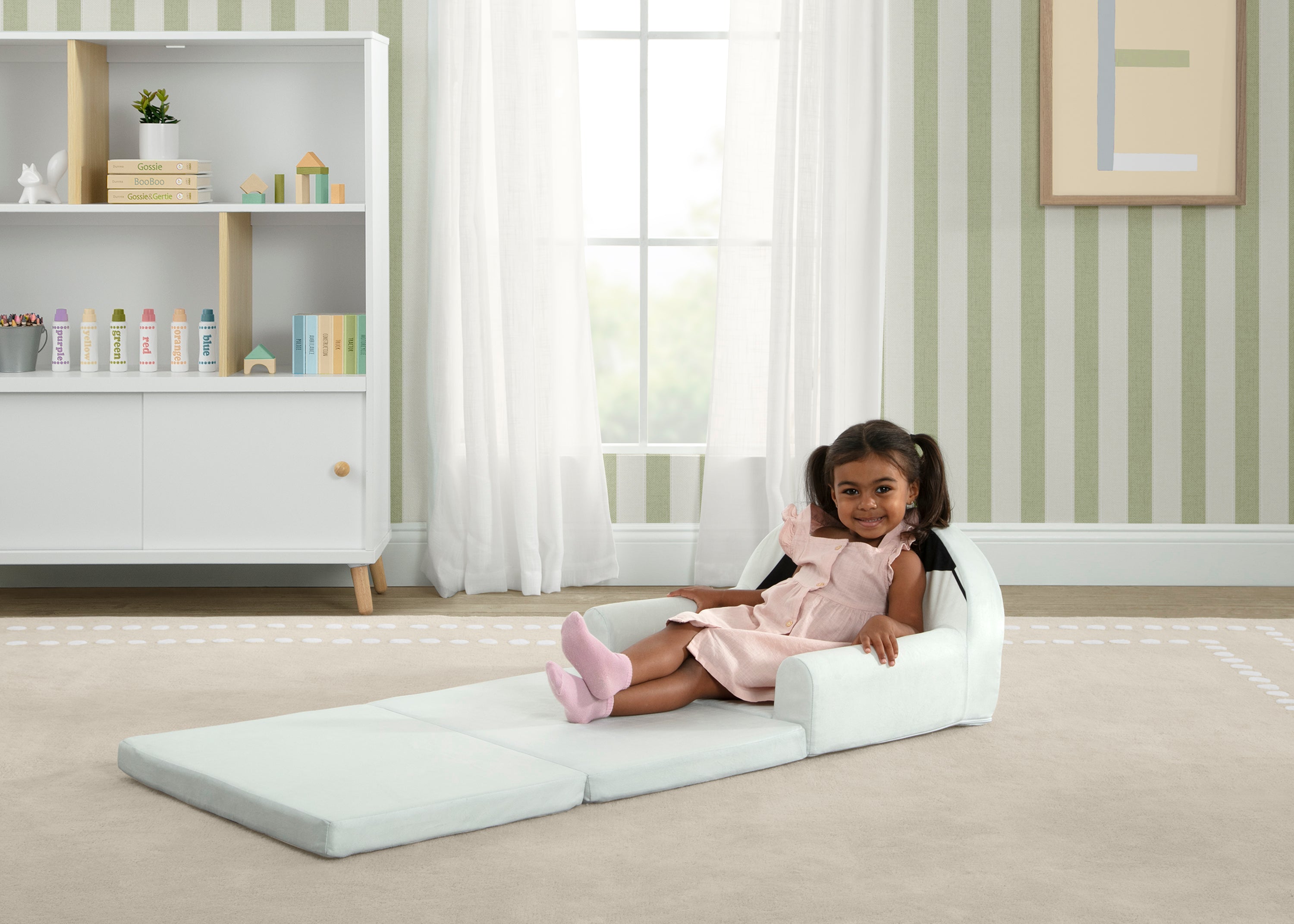 Cozee Soccer Ball Figural Flip-Out 2-in-1 Convertible Chair to Lounger ...