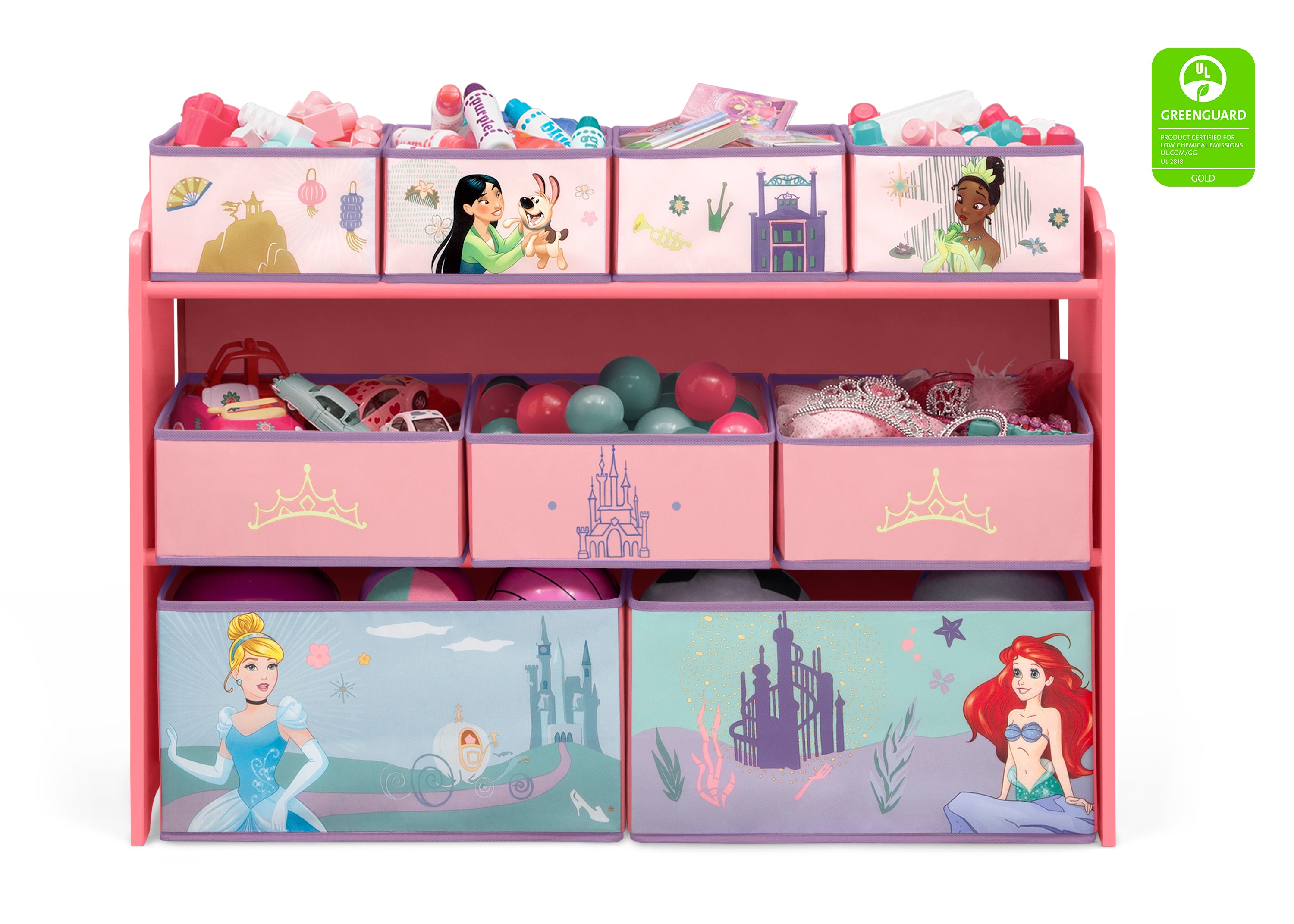 Princess Deluxe 9 Bin Design and Store Toy Organizer - Delta Children