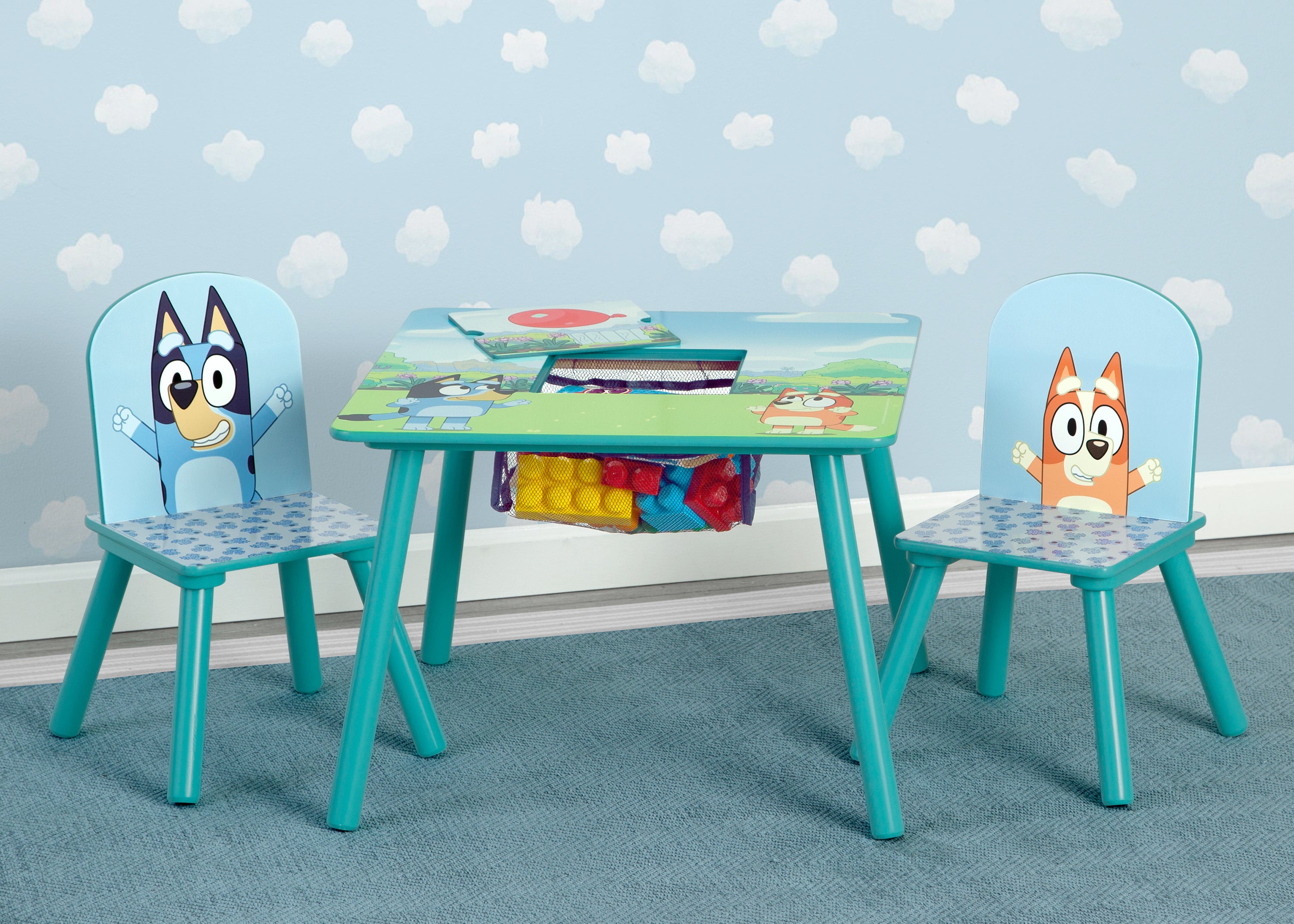 Bluey Kids Table and Chair Set with Storage (2 Chairs Included) | Delta ...
