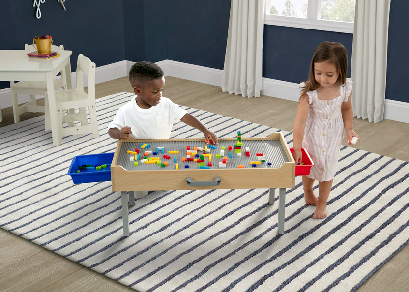 Play N Store Building Bricks Play Table with 100+ Play Bricks Included ...