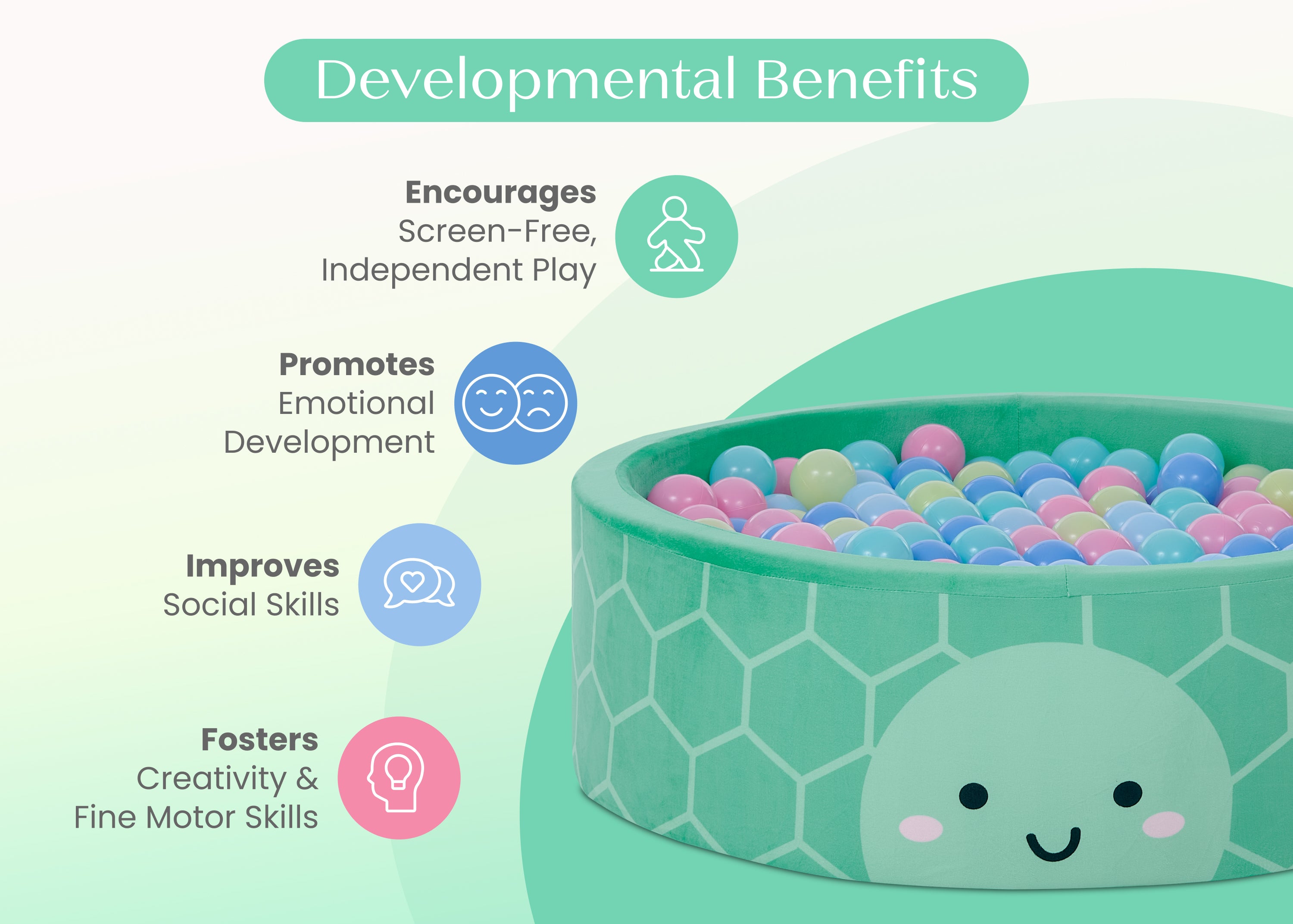 Turtle Soft Ball Pit with 50 Play Balls | Delta Children