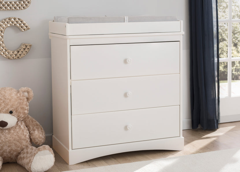 Sutton 3 Drawer Dresser with Changing Top and Interlocking Drawers ...