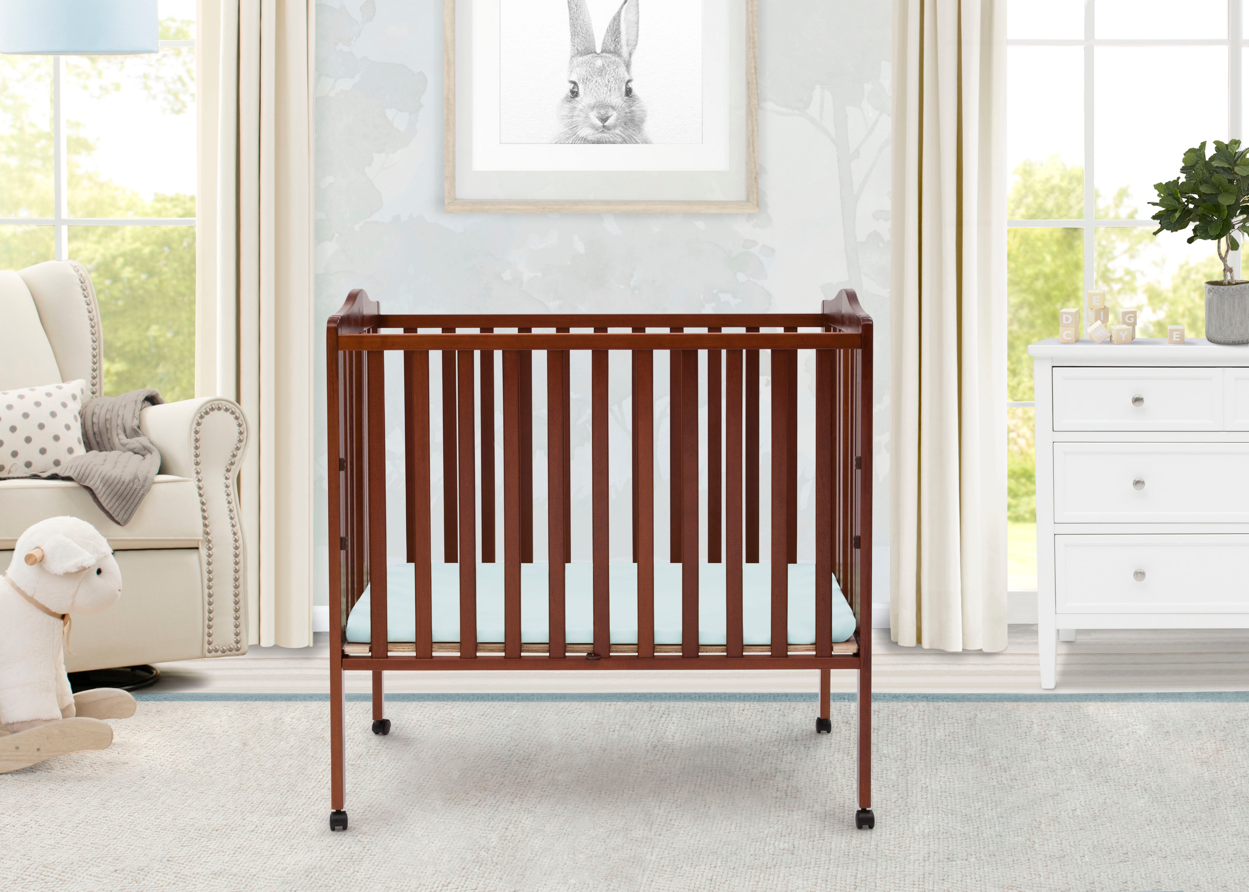 Folding Portable Mini Baby Crib with 1.5-inch Mattress | Delta Children