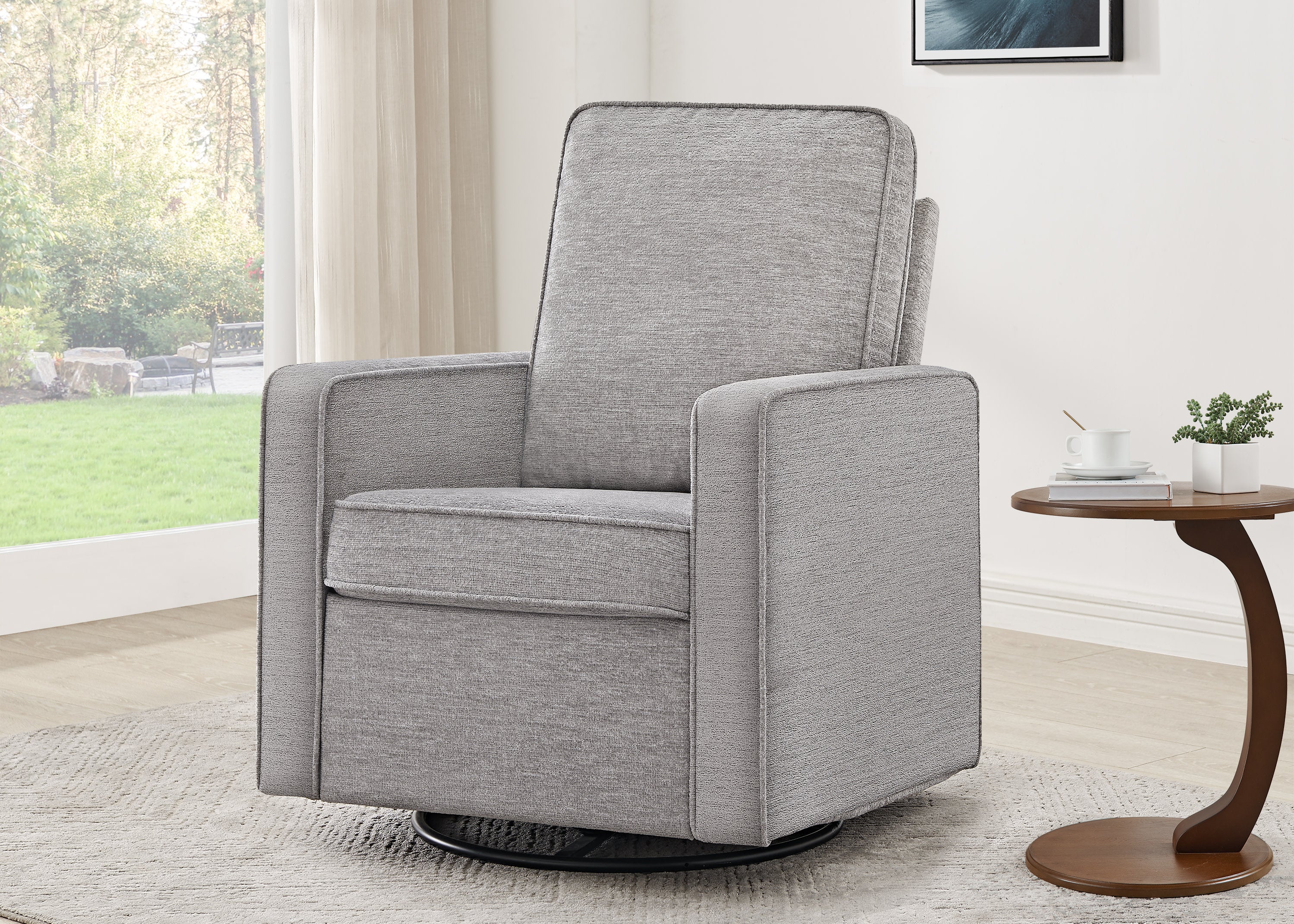 Noah Upholstered Swivel Glider | Delta Children
