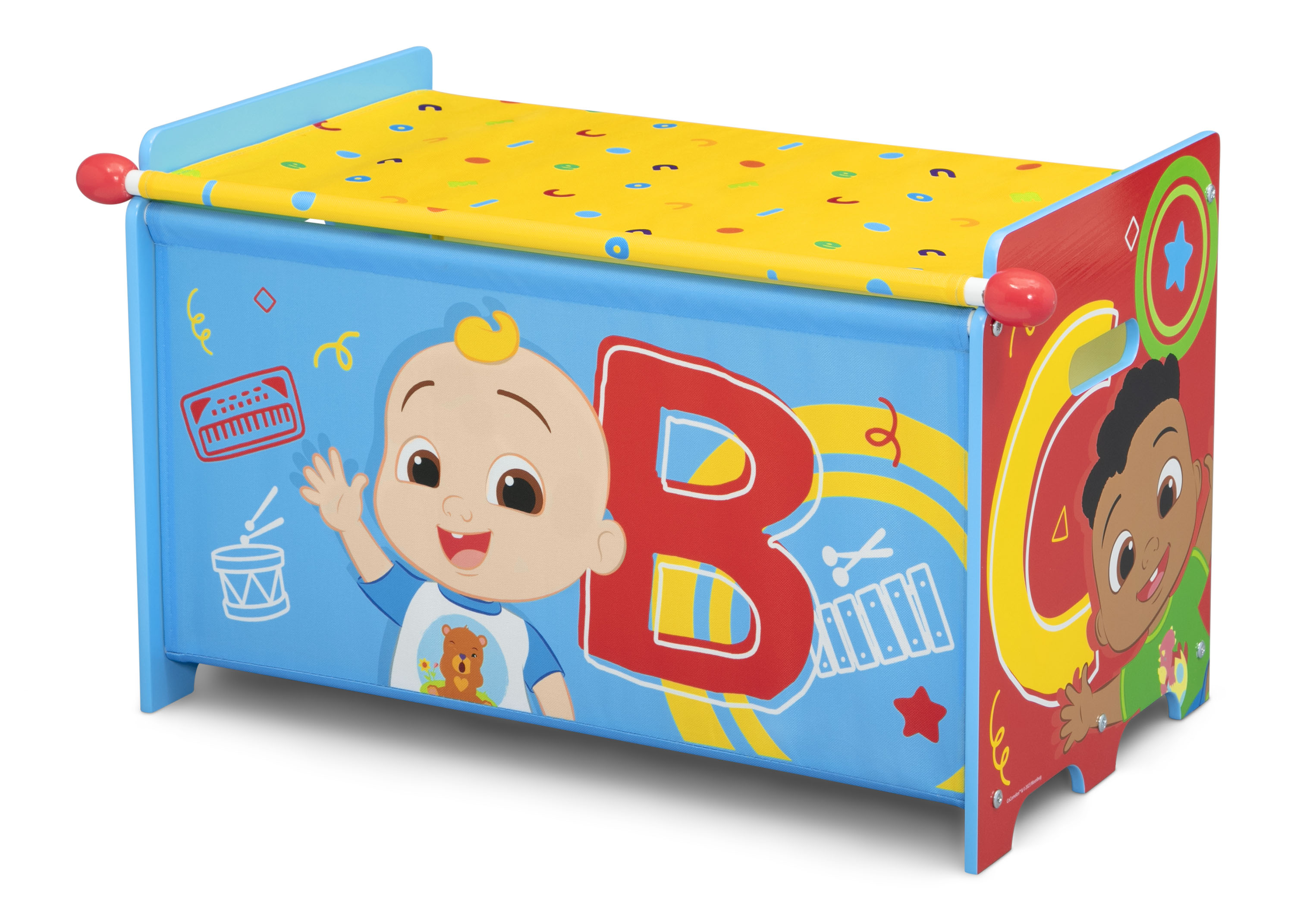 CoComelon Toy Box with Retractable Fabric Top | Delta Children