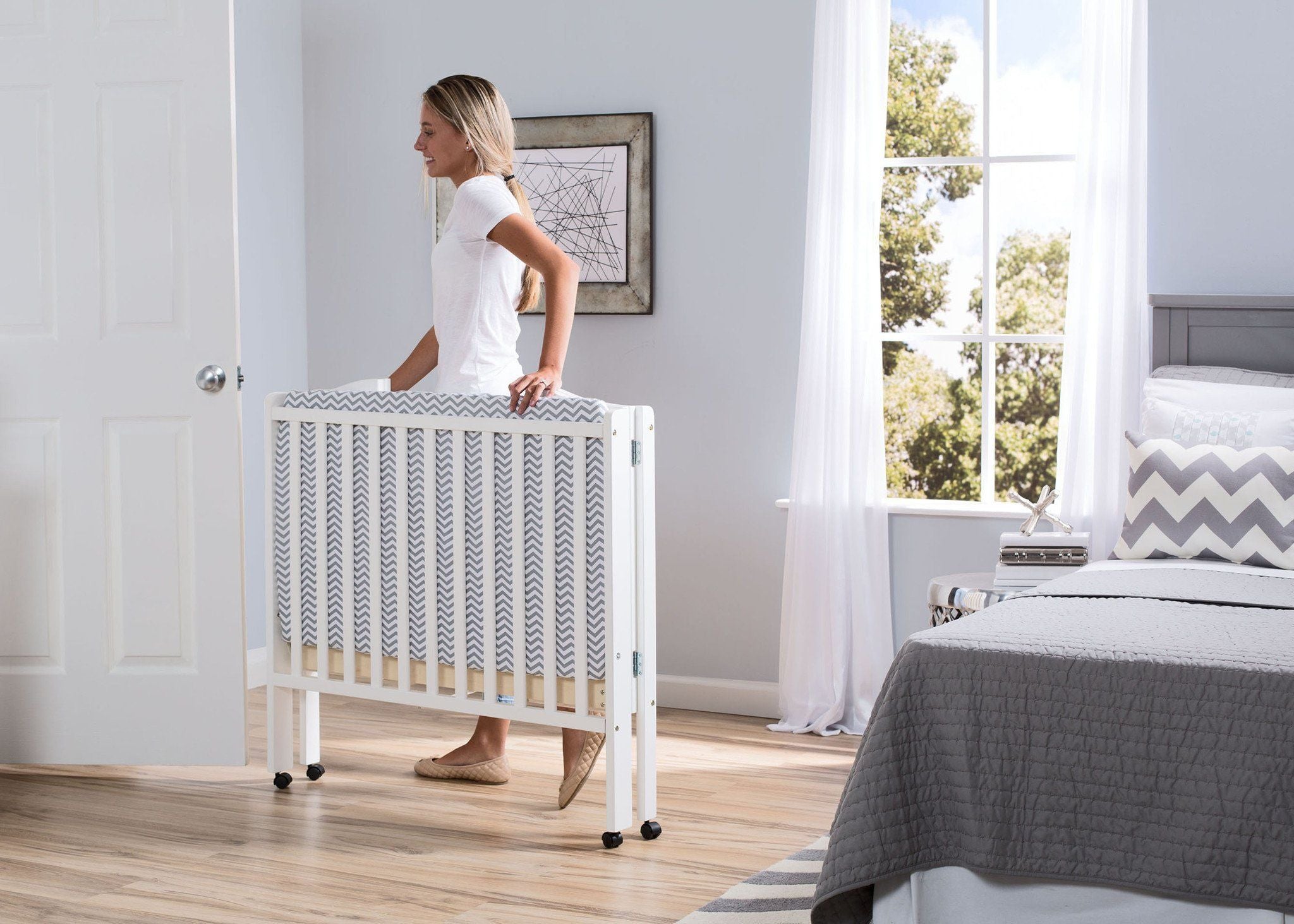 Portable Folding Crib with Mattress - Delta Children