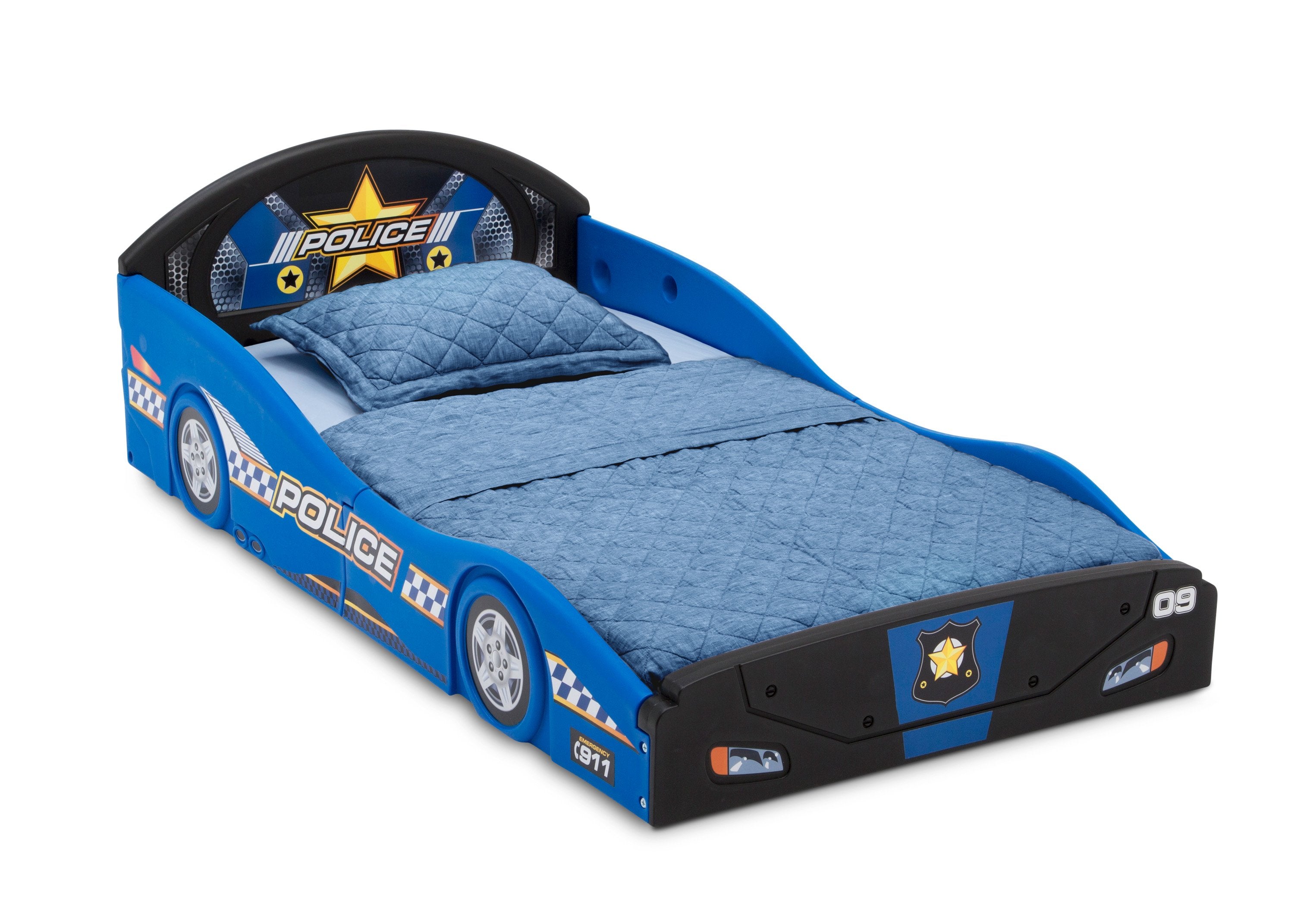 Police Car Plastic Sleep and Play Toddler Bed - Delta Children