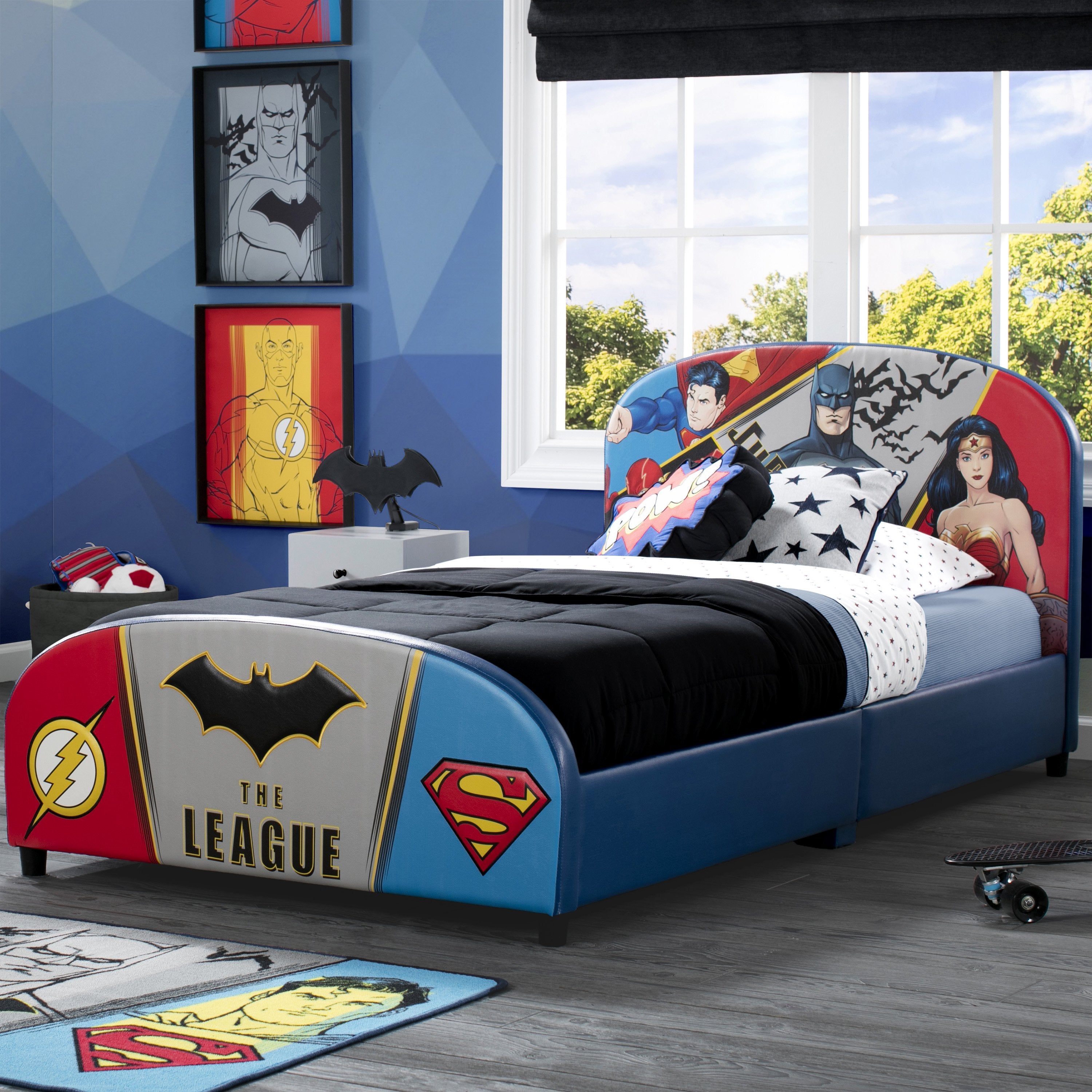 DC Comics Justice League Upholstered Twin Bed - Delta Children