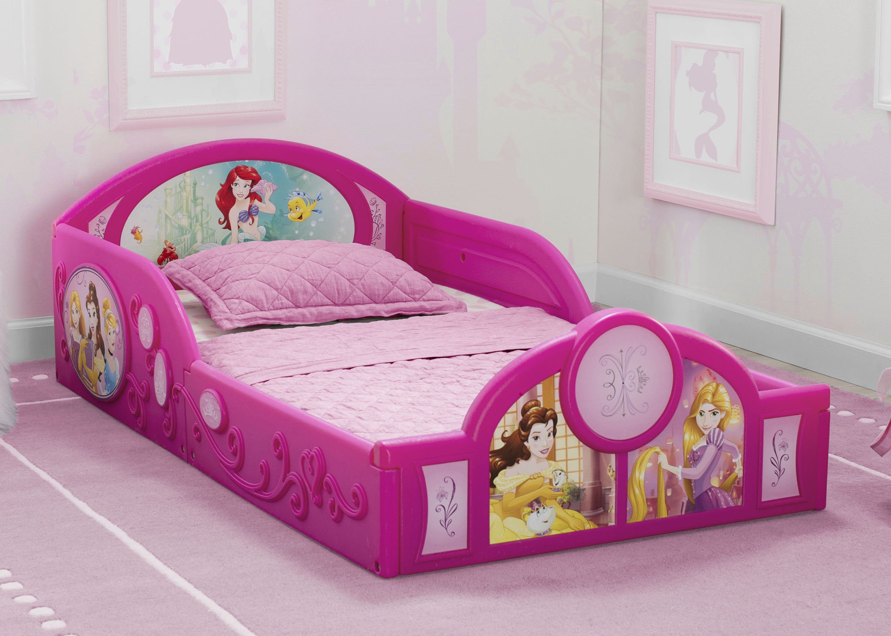 Princess Deluxe Toddler Bed with Attached Guardrails - Delta Children