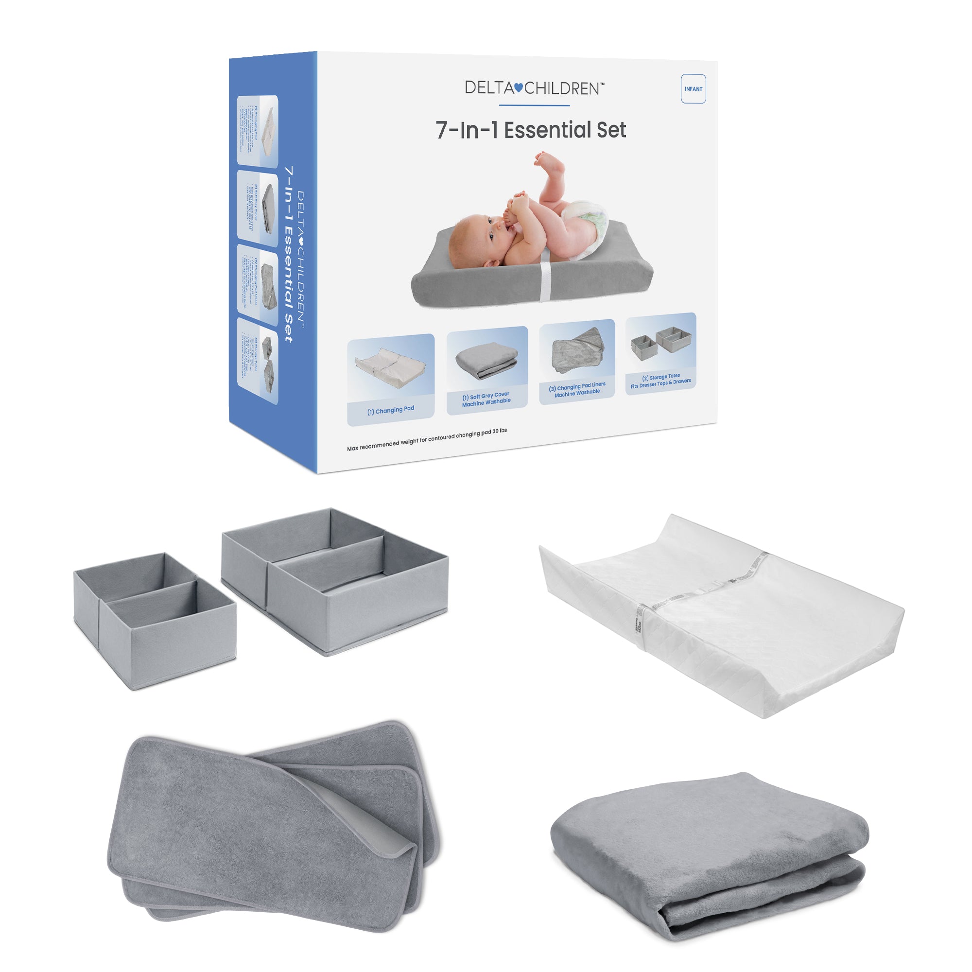7-Piece Essential Changing Table Set - Newborn Baby | Delta Children