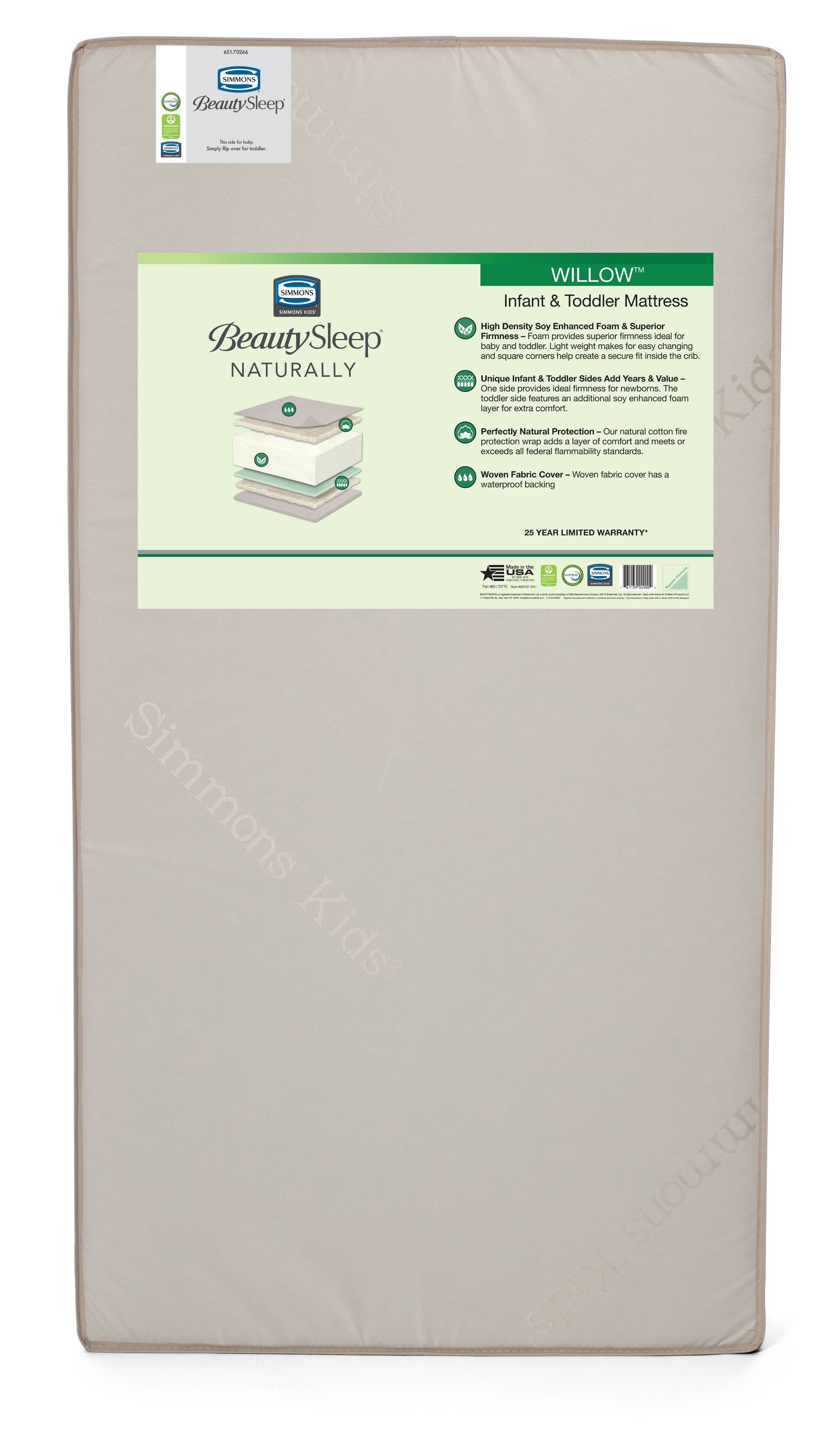 BeautySleep Naturally Willow Crib and Toddler Mattress | Delta Children