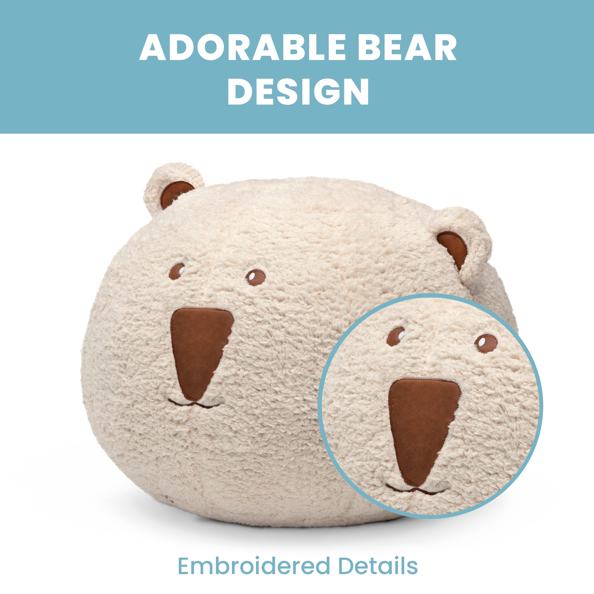 Bear Plush Foam Pouf Ottoman - Delta Children