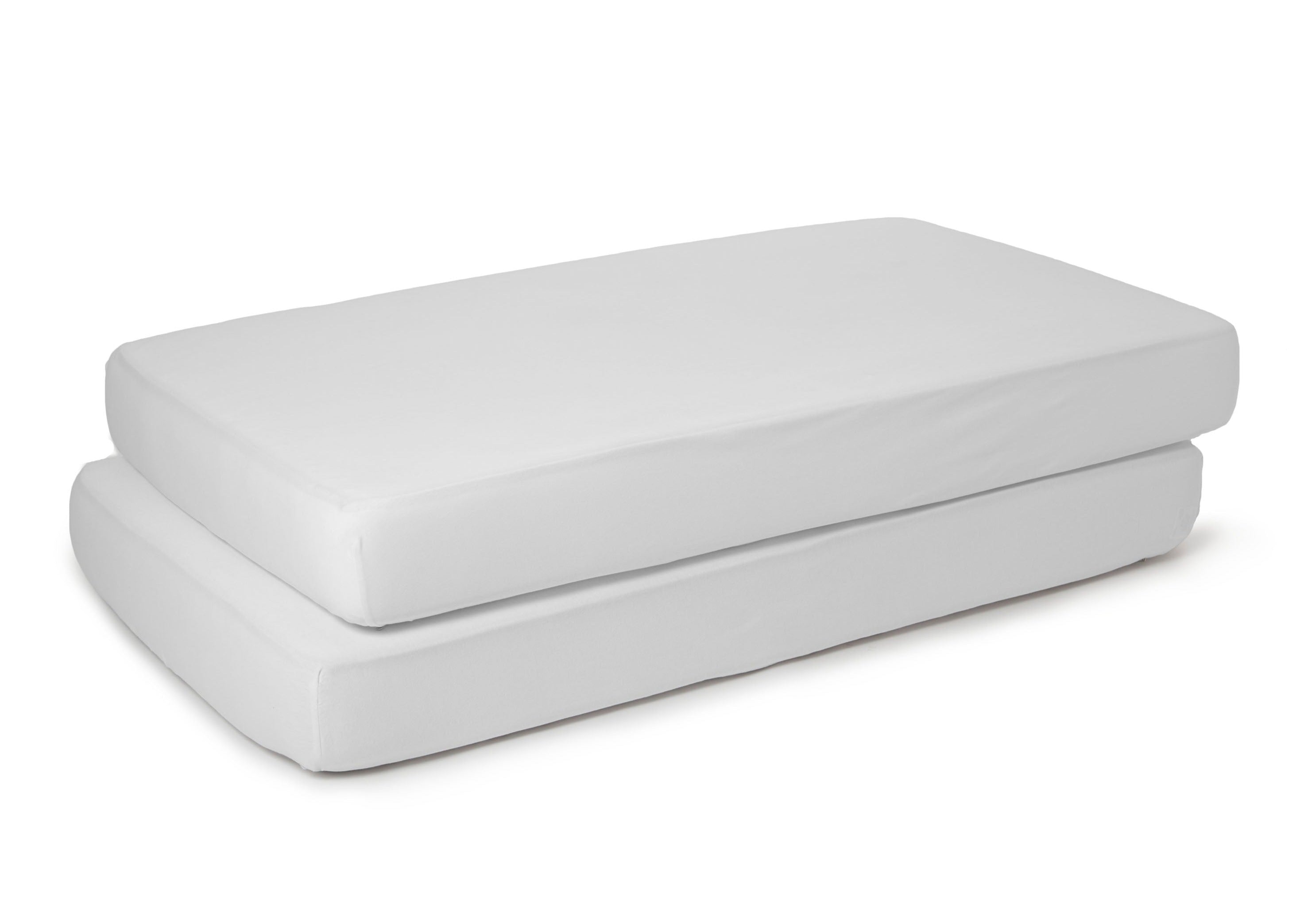 Fitted Crib Sheets - 2 Pack, White - Delta Children