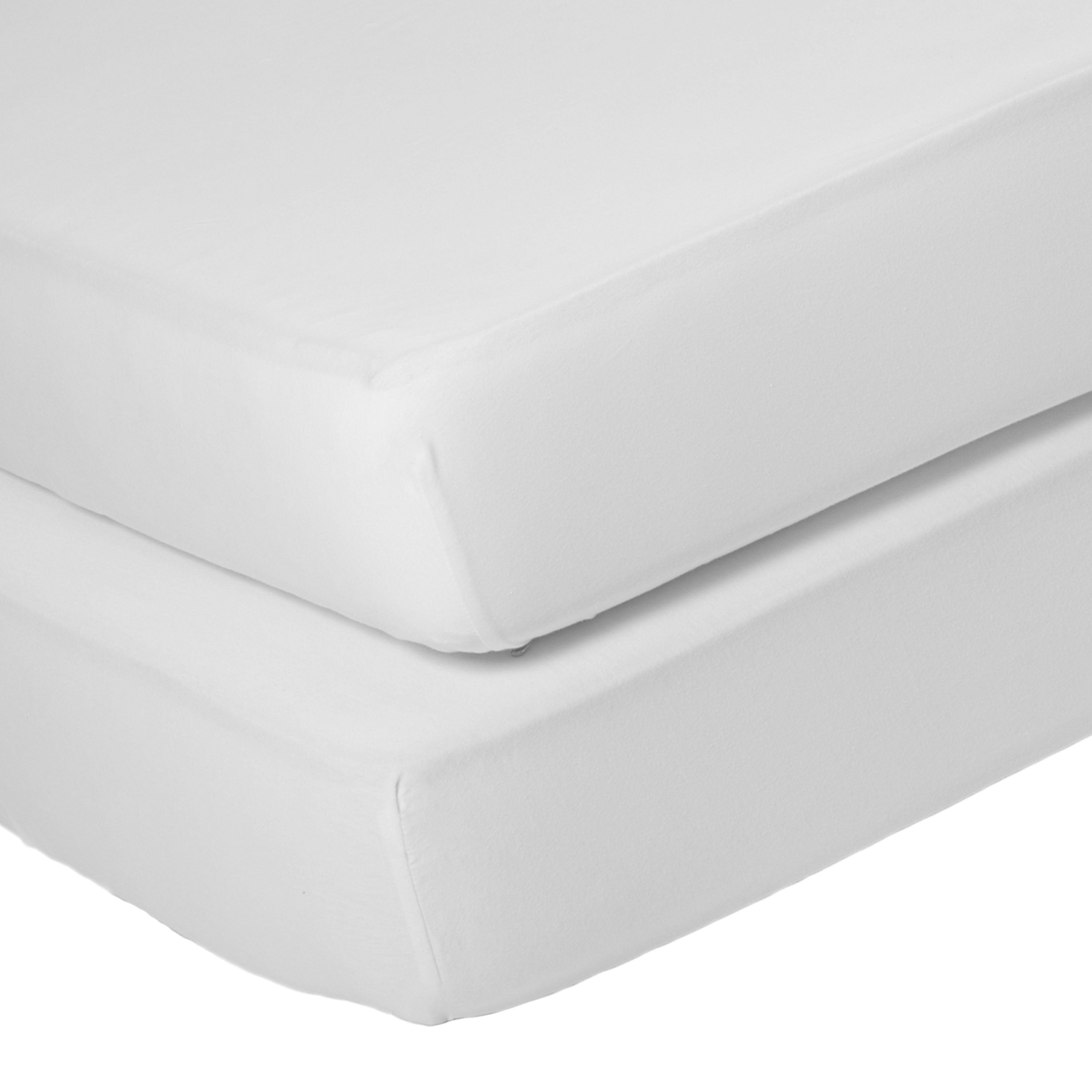 Fitted Crib Sheets - 2 Pack, White - Delta Children