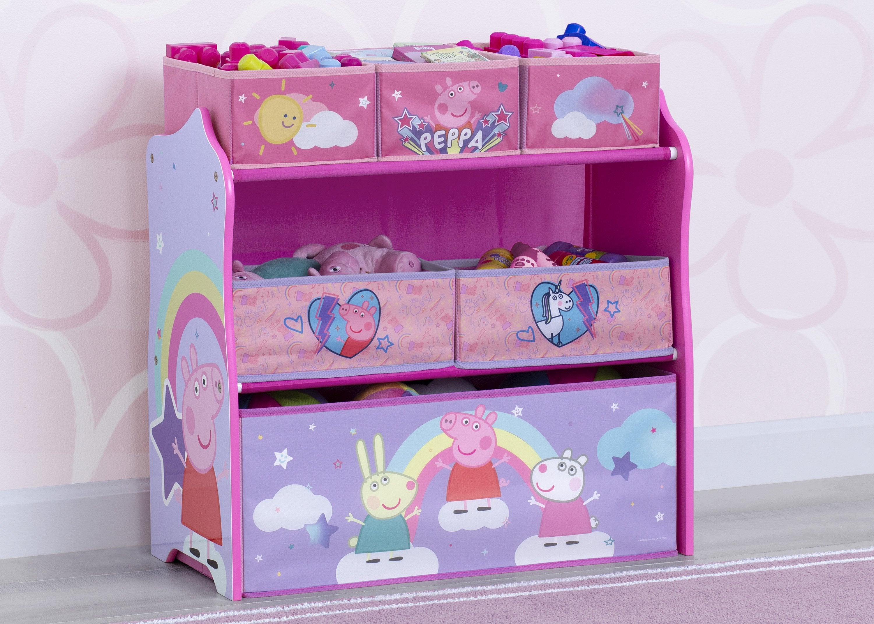 Peppa Pig 6 Bin Design and Store Toy Organizer - Delta Children