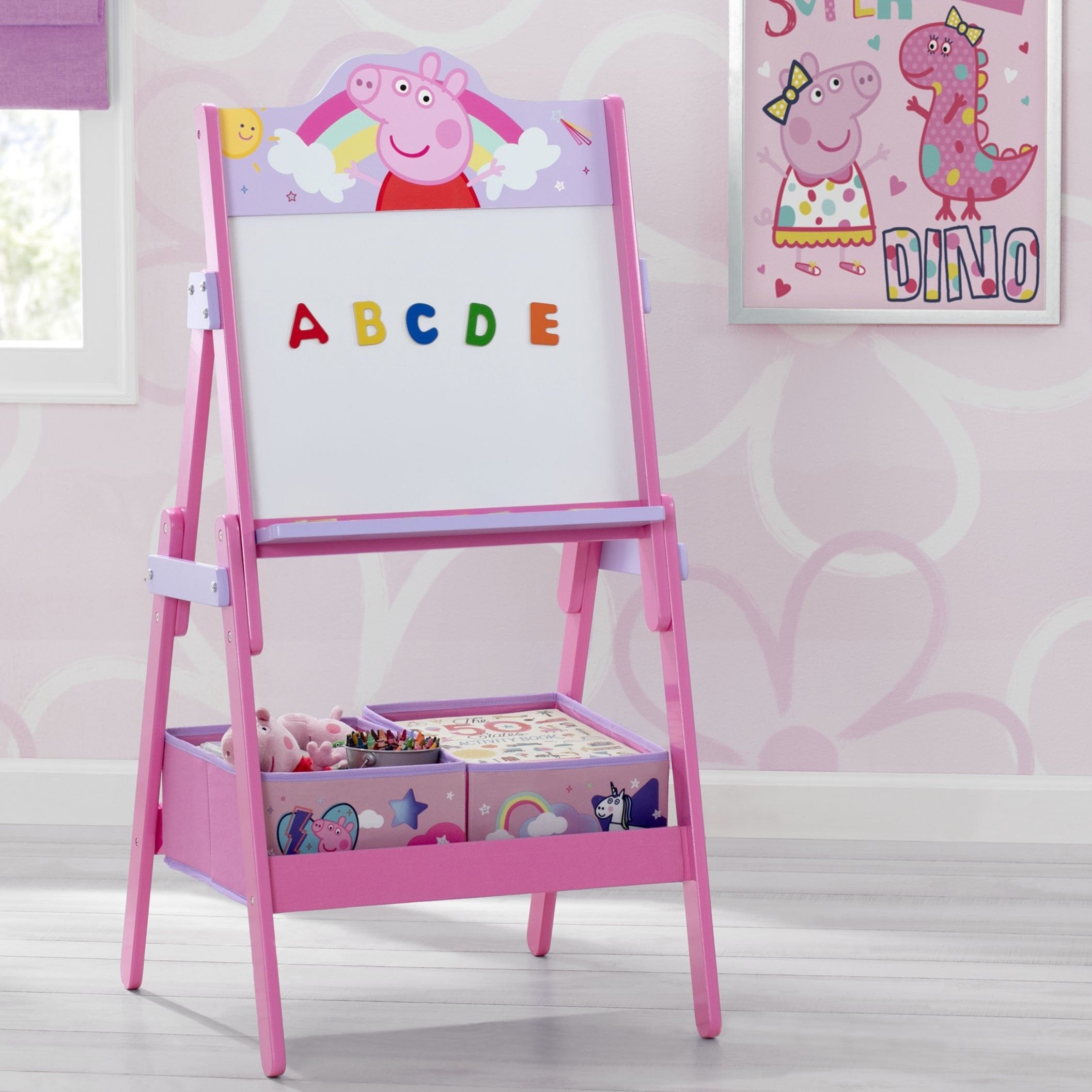 Peppa Pig Wooden Activity Easel with Storage - Delta Children