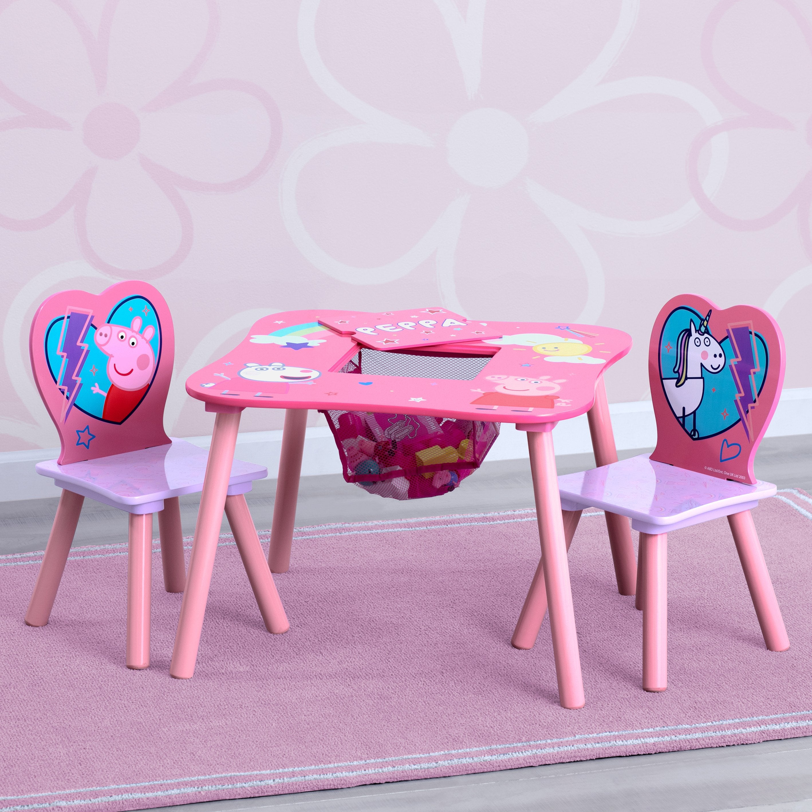 Peppa Pig Table and Chair Set with Storage - Delta Children