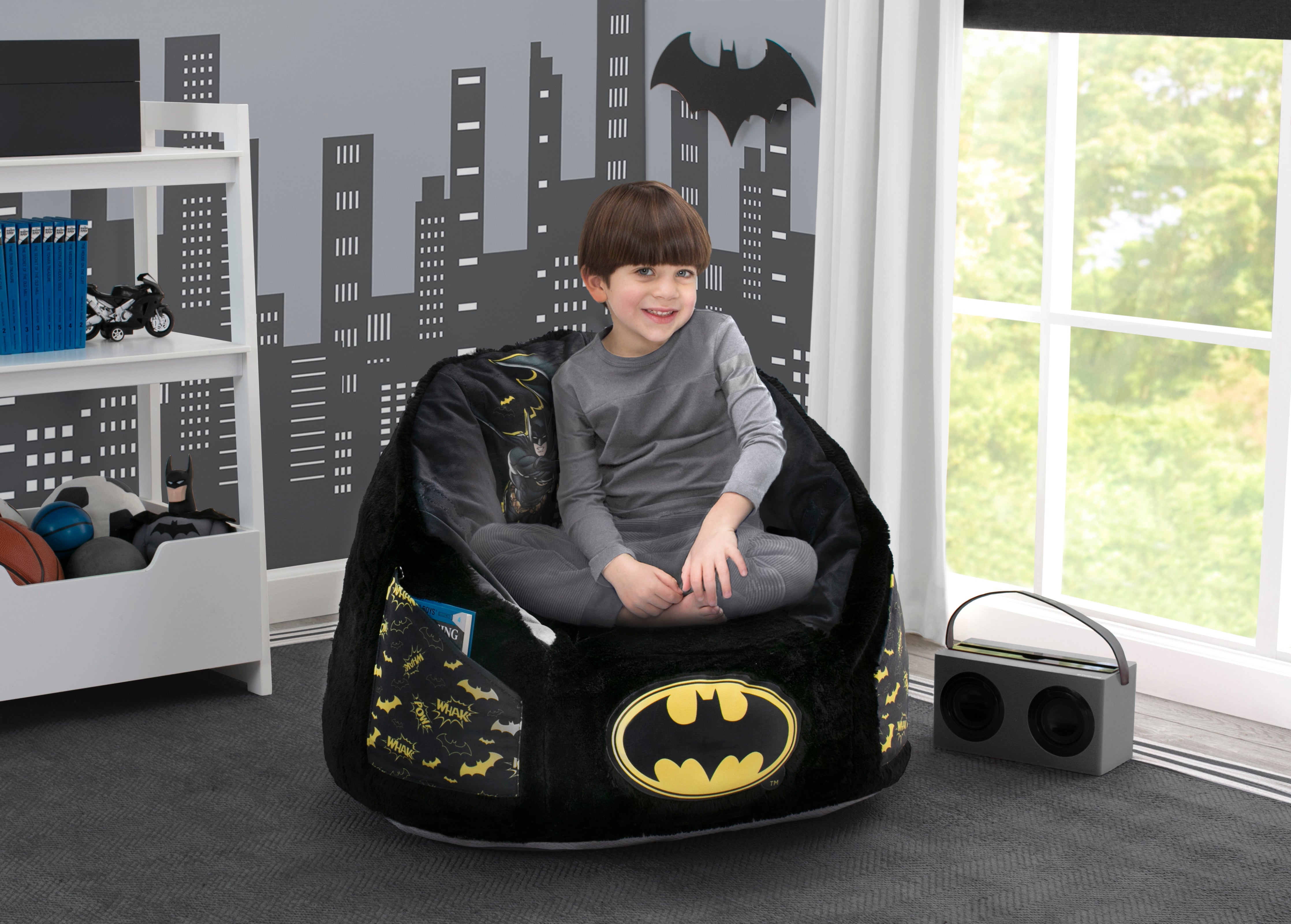 Batman Cozee Fluffy Chair, Kid Size (For Kids Up To | Delta Children