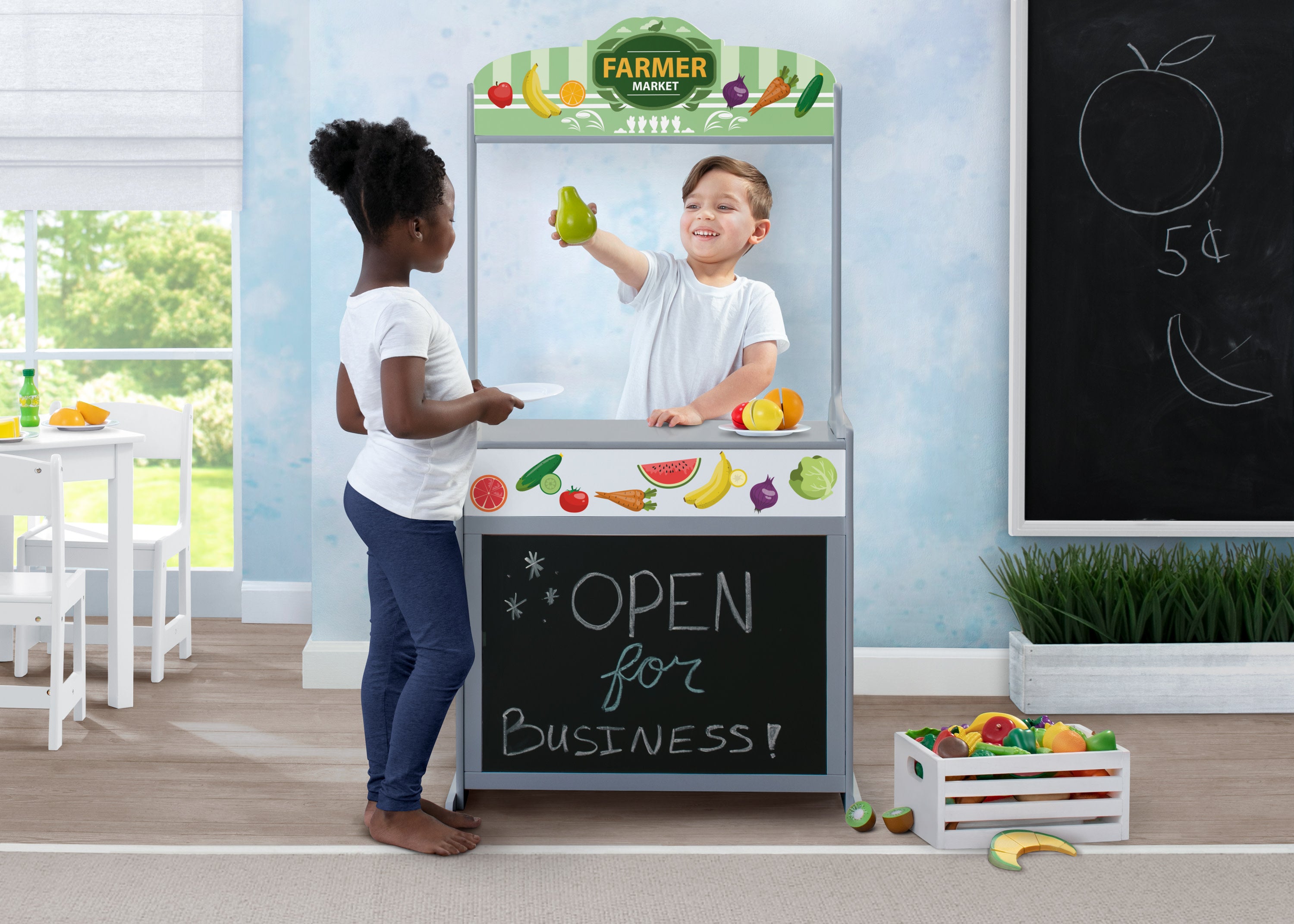 Reversible 4-in-1 Pretend Play Center with Chalkboard | Delta Children