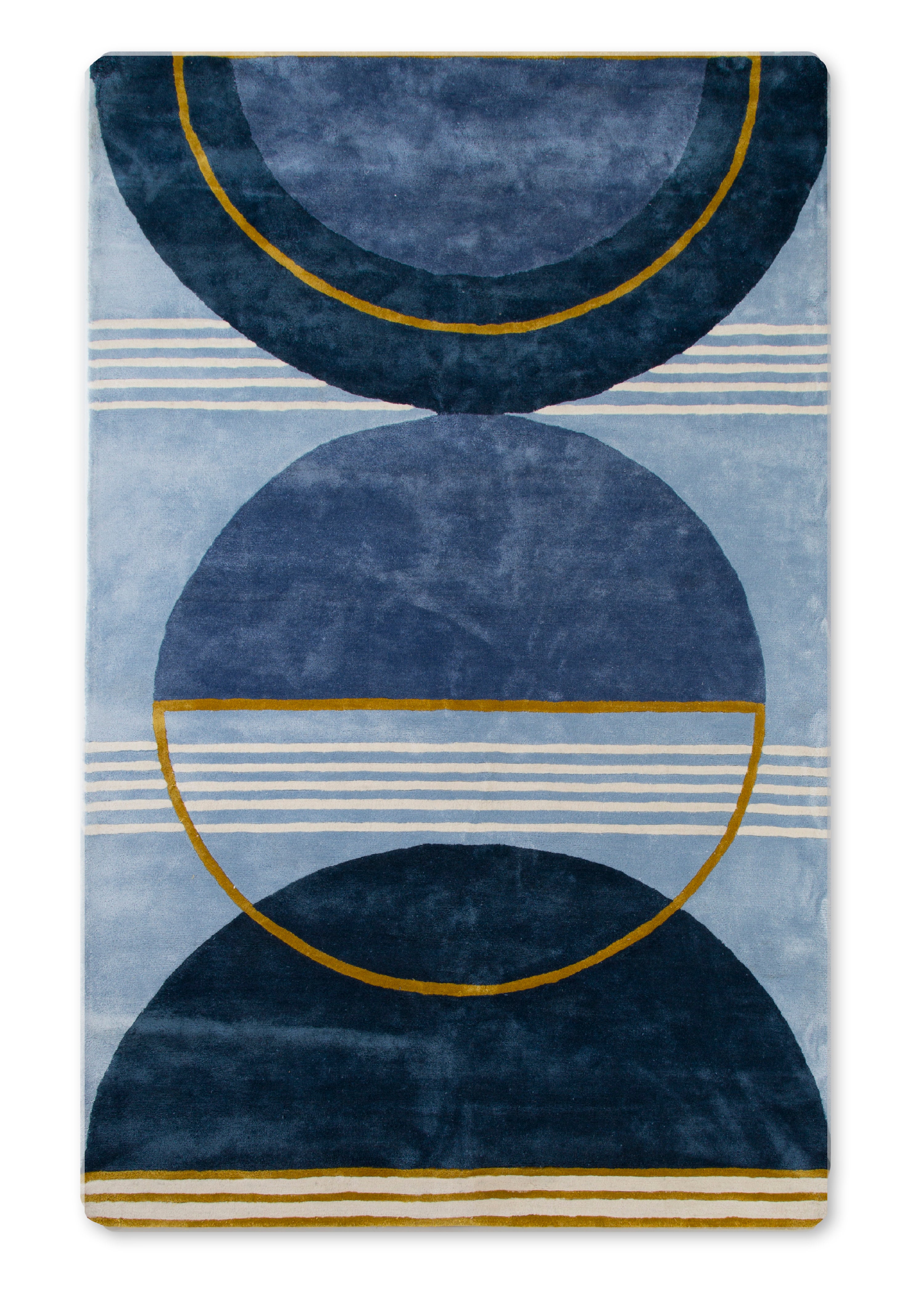 Blue Abstract Hand-Tufted Area Rug 5x8 - Delta Children