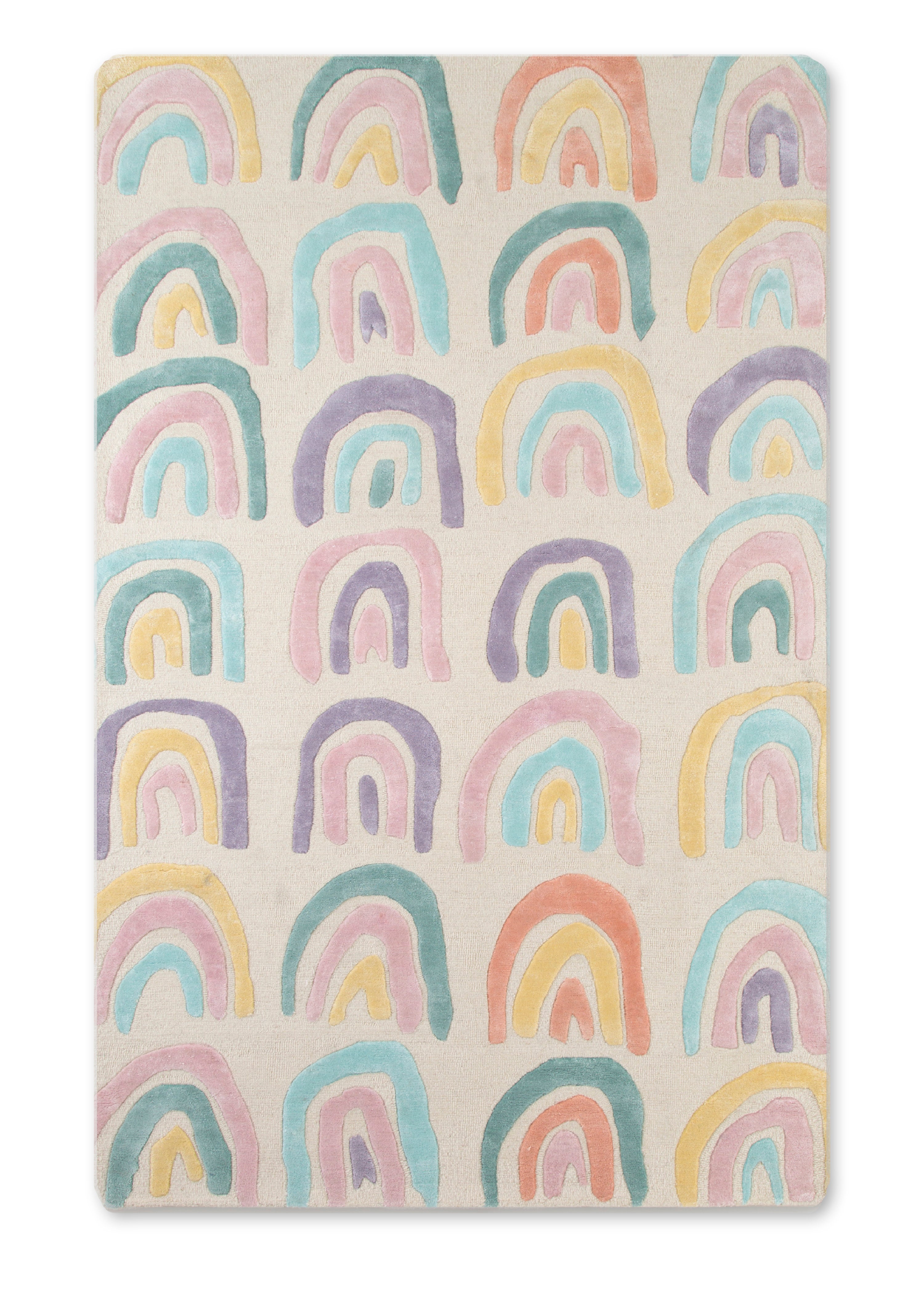 Over the Rainbow Hand-Tufted Wool Blend Area Rug 5x8 - Delta Children