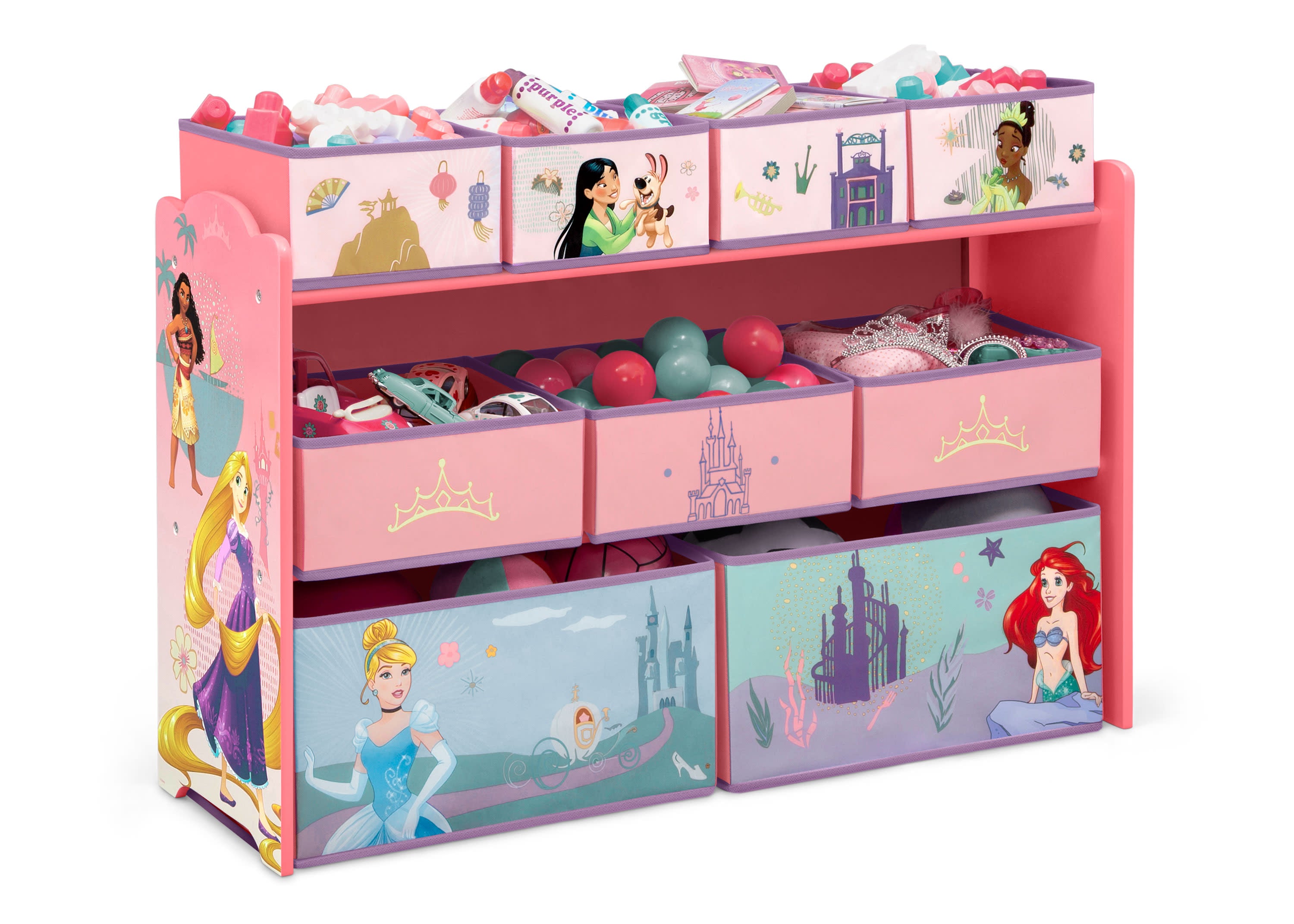 Princess Deluxe 9 Bin Design and Store Toy Organizer - Delta Children