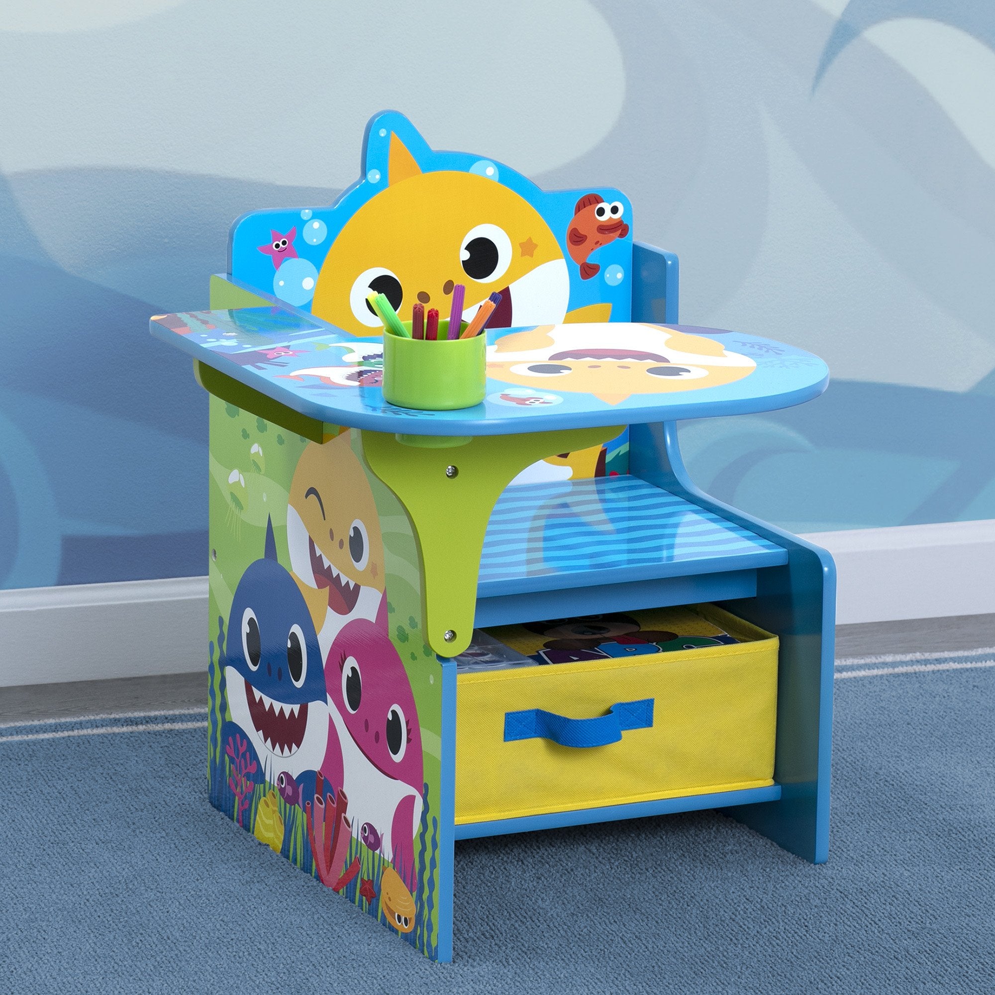 Baby Shark Chair Desk with Storage Bin - Delta Children