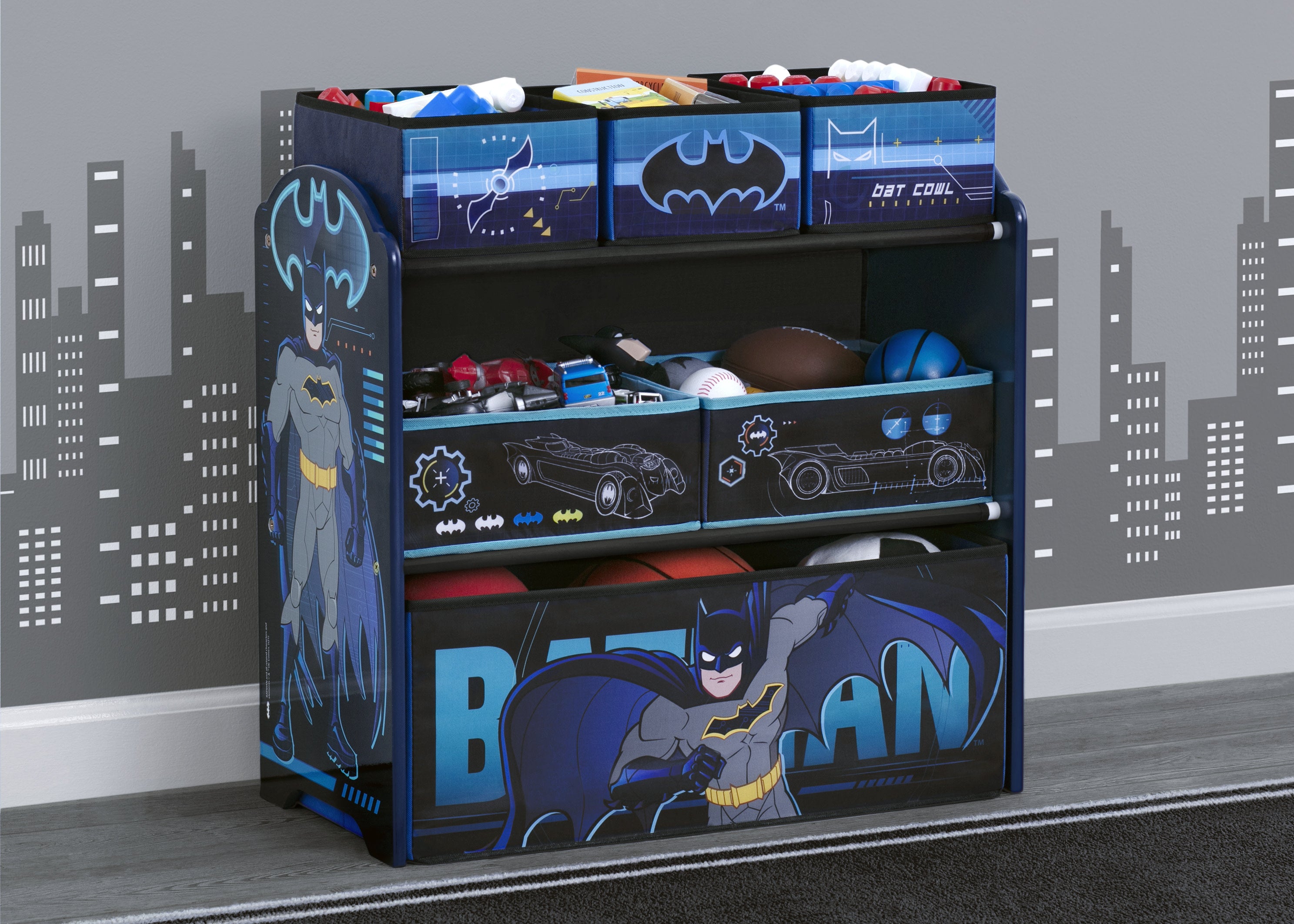 Batman 6 Bin Design and Store Toy Organizer - Delta Children