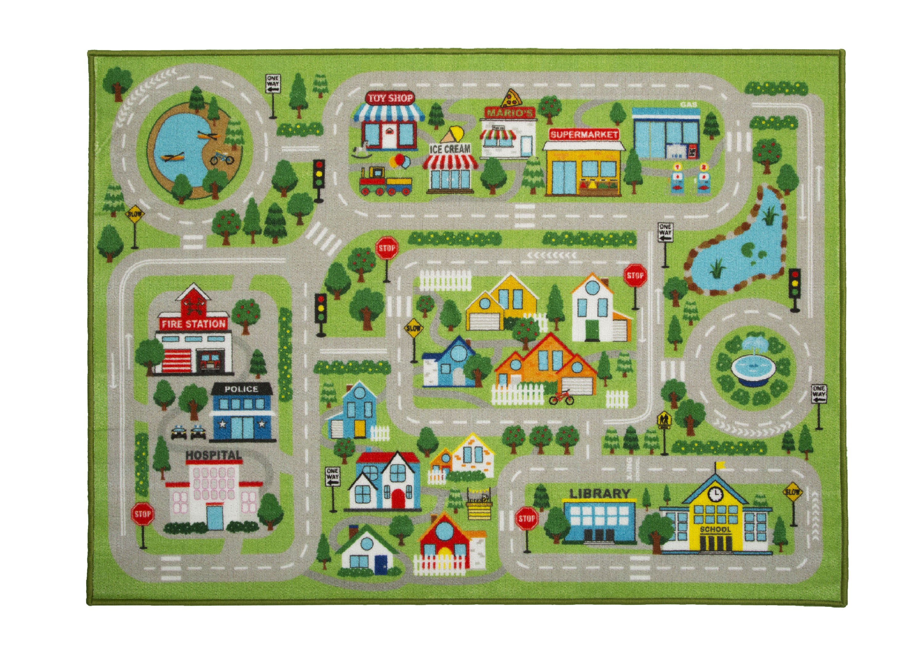Large Road Map Activity Rug for Girls and Boys - 54-inch | Delta Children