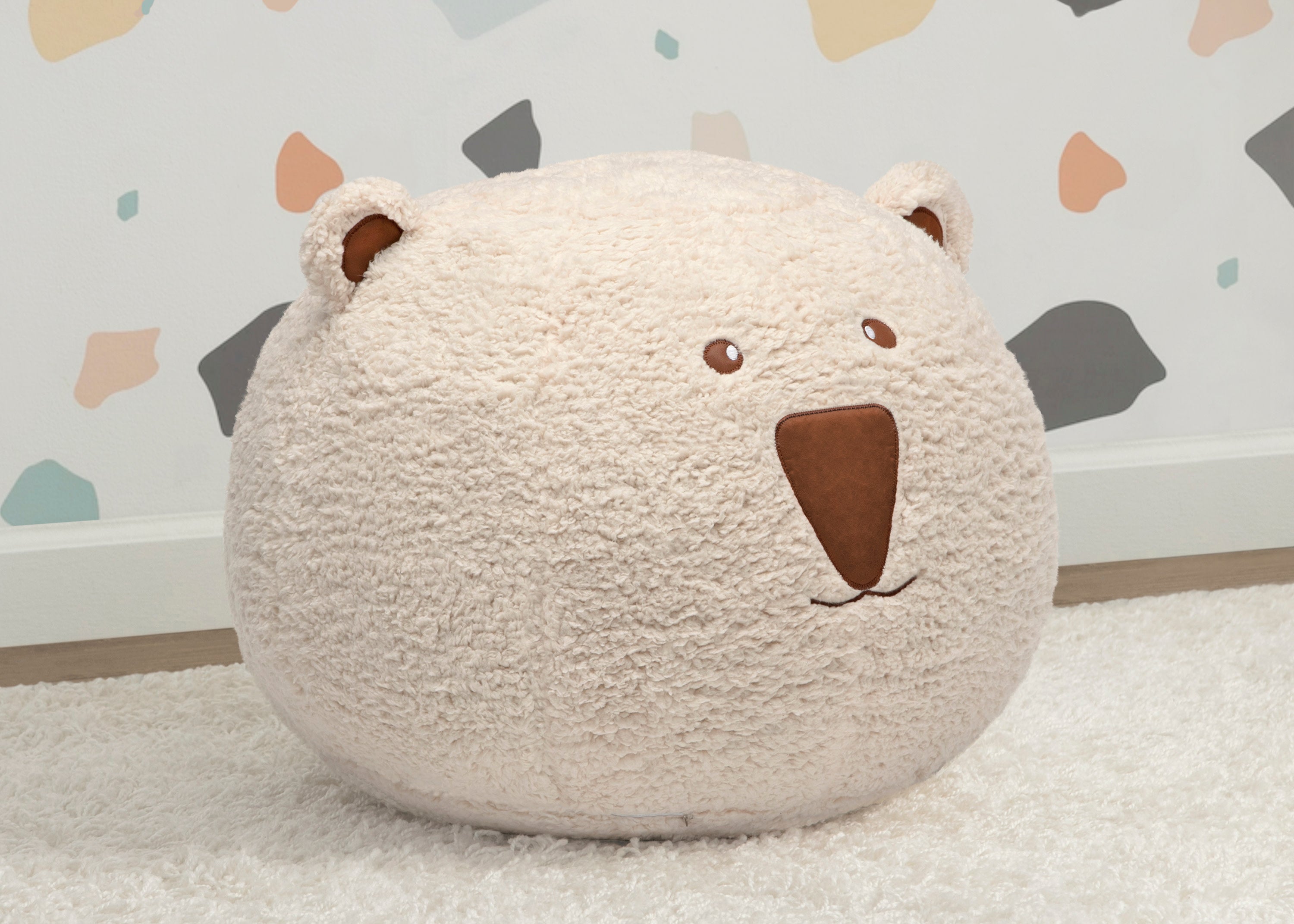 Bear Plush Foam Pouf Ottoman - Delta Children