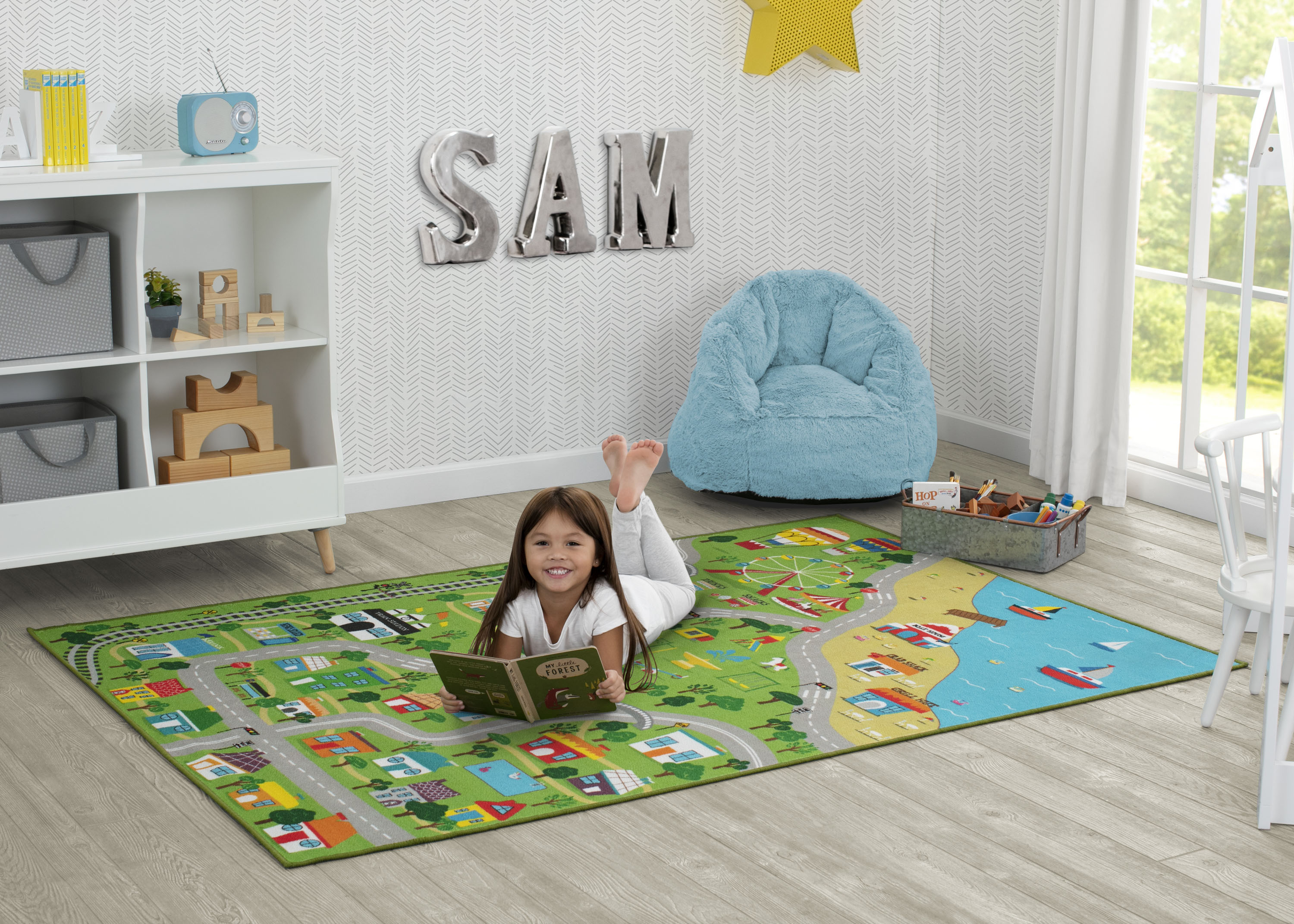 Extra Large Road Map Activity Rug for Girls and Boys | Delta Children