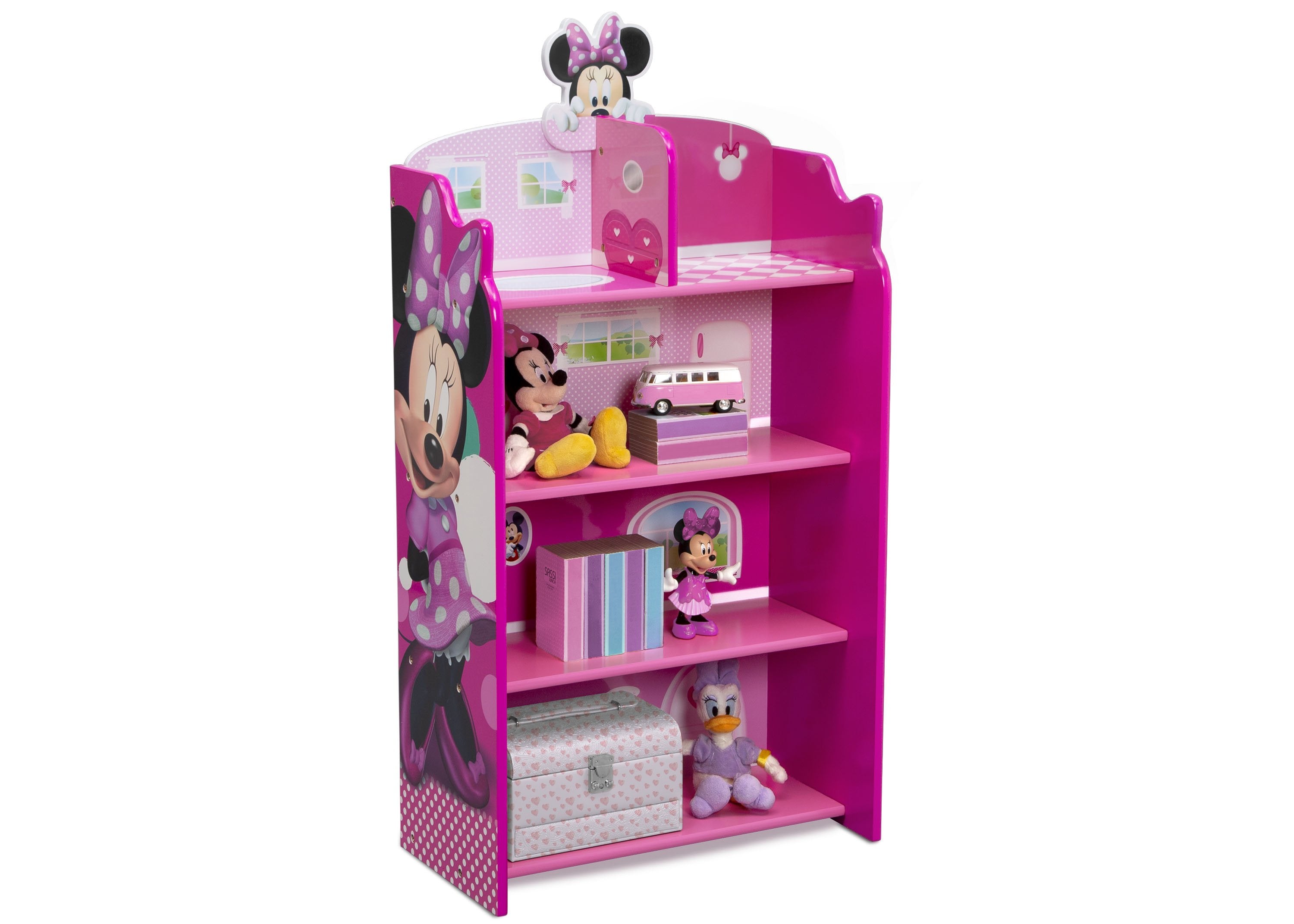 Minnie Mouse Wooden Playhouse 4-Shelf Bookcase - Delta Children
