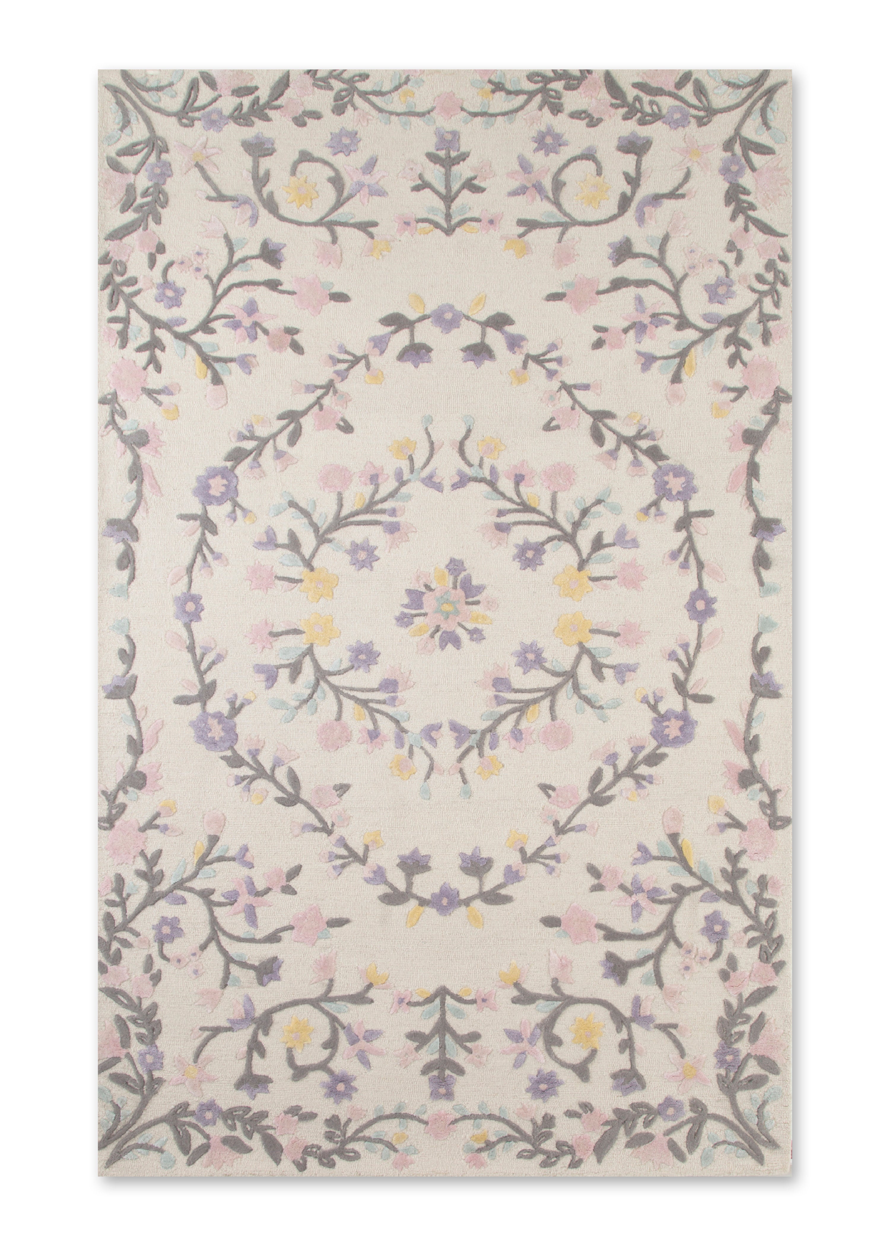 Floral Garden Hand-Tufted Wool Blend Area Rug 5x8 - Delta Children