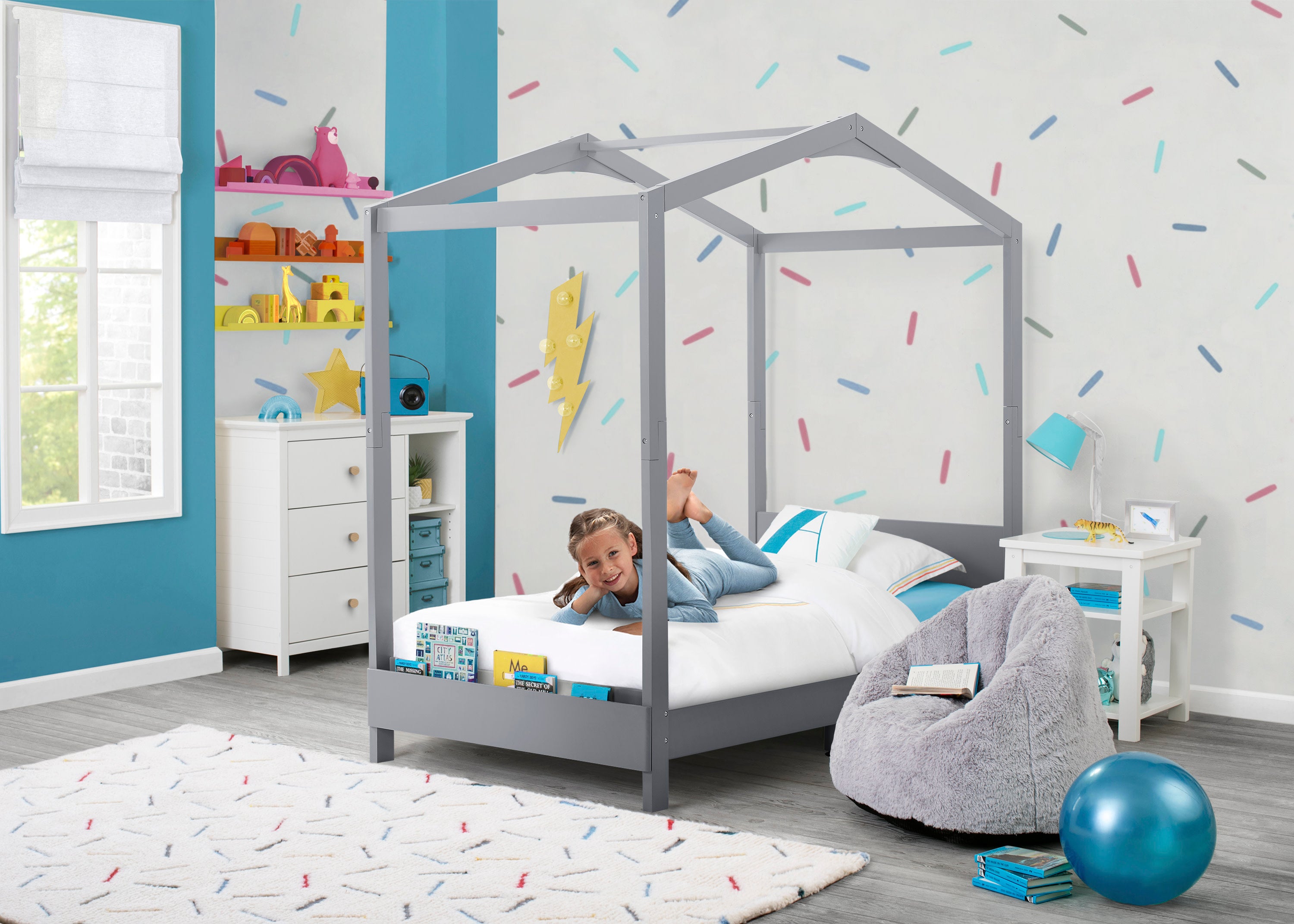 Colored Sprinkles Hand-Tufted 100% Wool Area Rug 5x8 - Delta Children